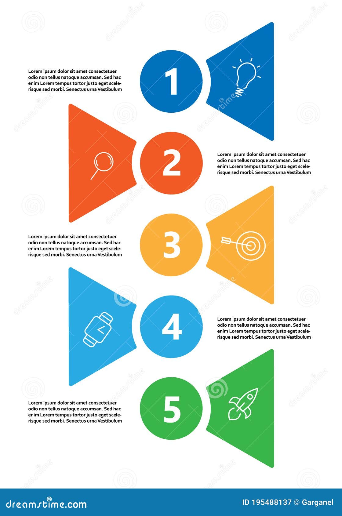 Vector Infographic Table with Five Steps Stock Vector - Illustration of ...