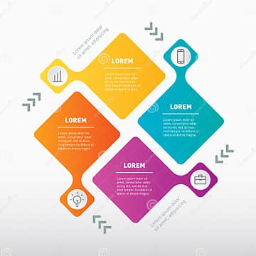 Vector Infographic of Technology Cycle or Education Process with Four ...