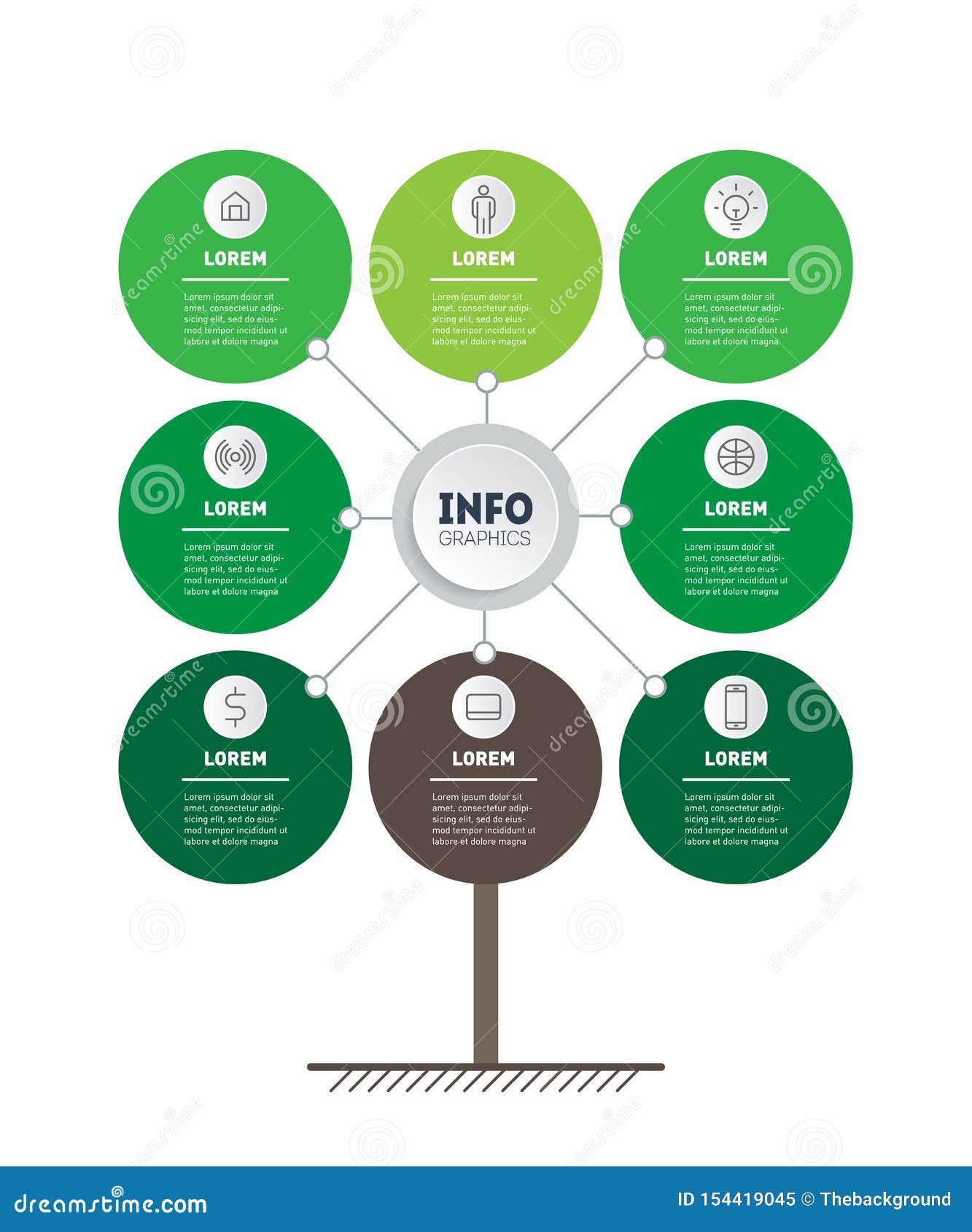 Vector Infographic of Technology or Education Process with Eight Points ...