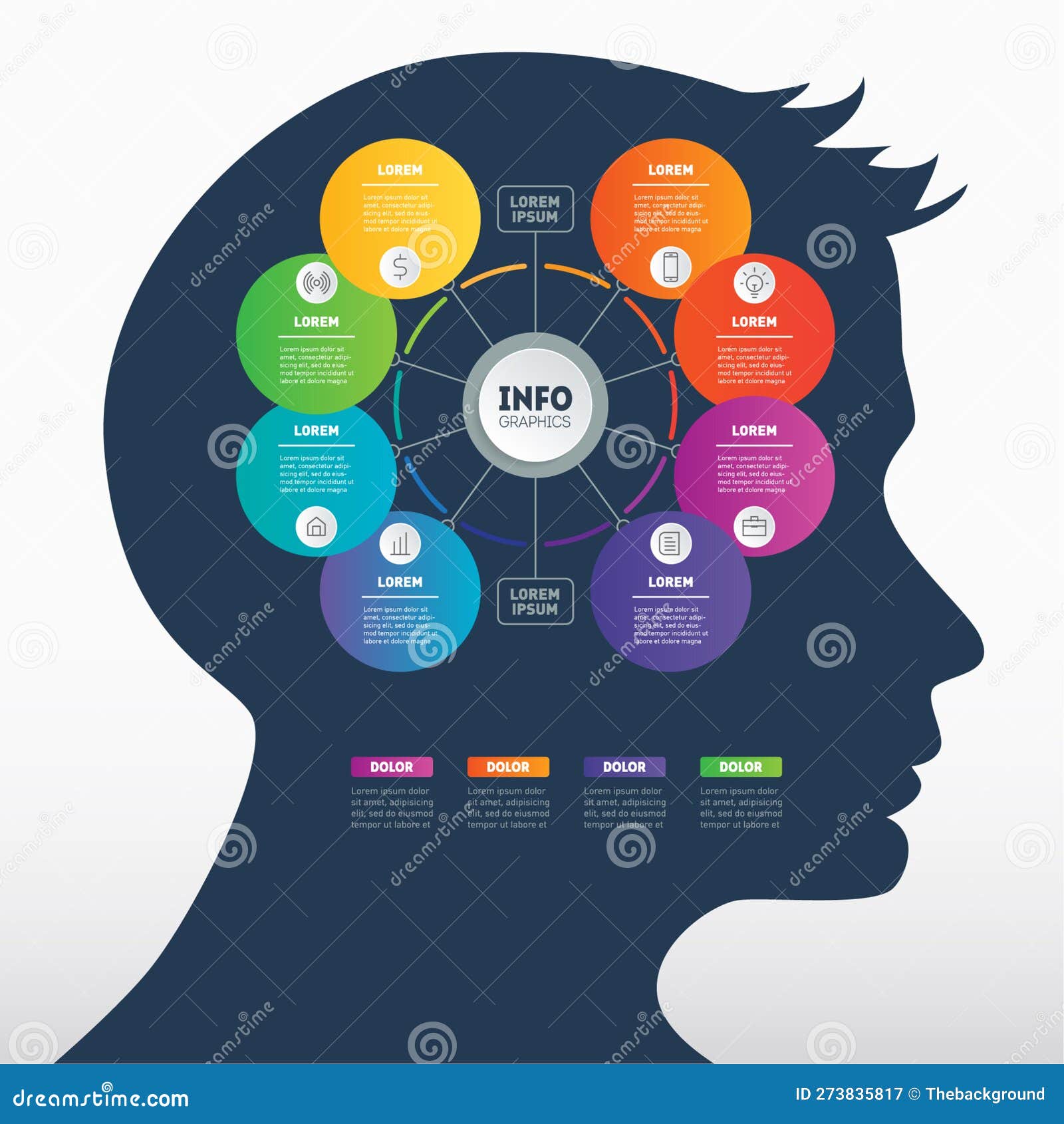 Vector Infographic of Technology or Education Process with Eight Steps ...