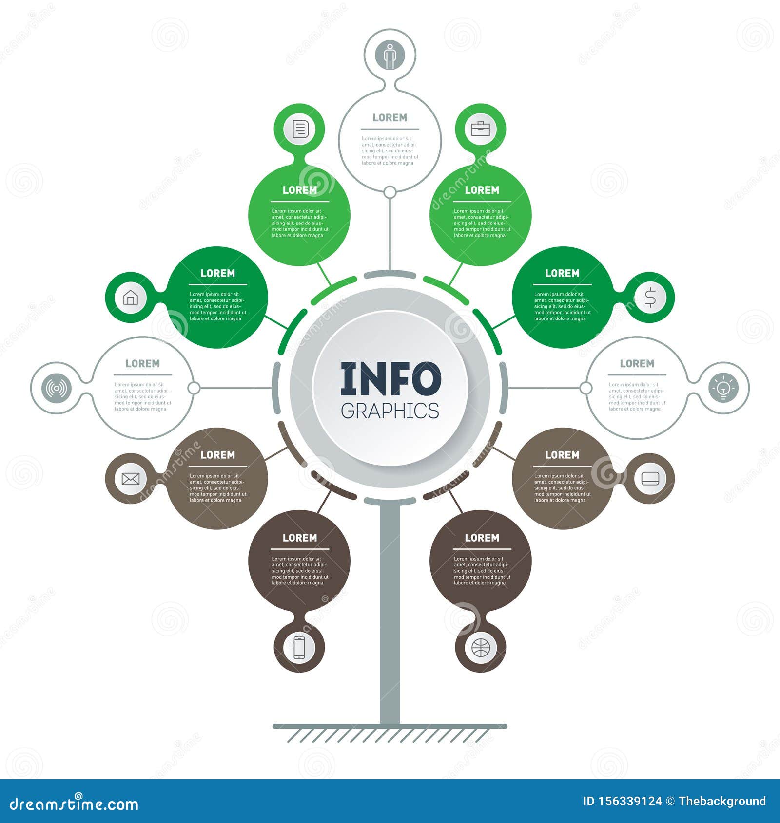 Vector Infographic of Technology or Education Process with 8 or 11 ...