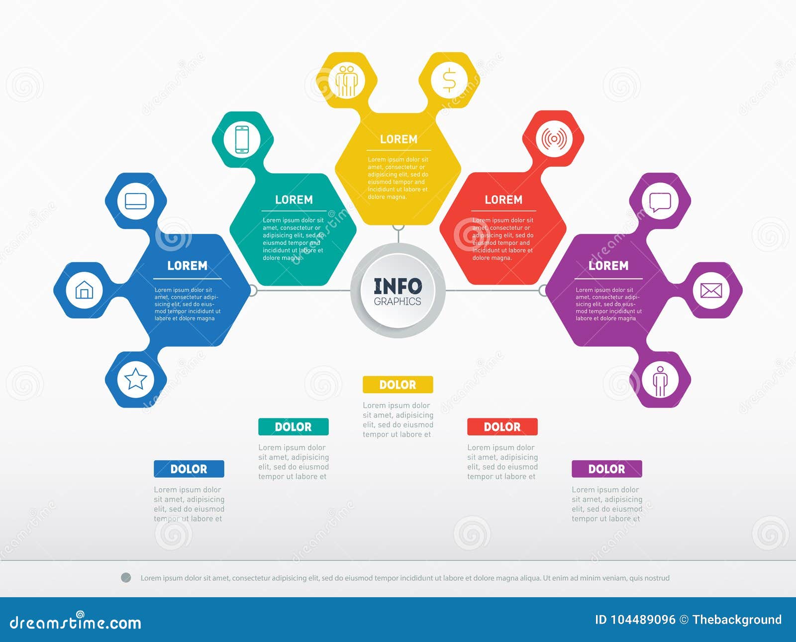 Vector Infographic of Technology or Education Process with 5 Ste Stock ...