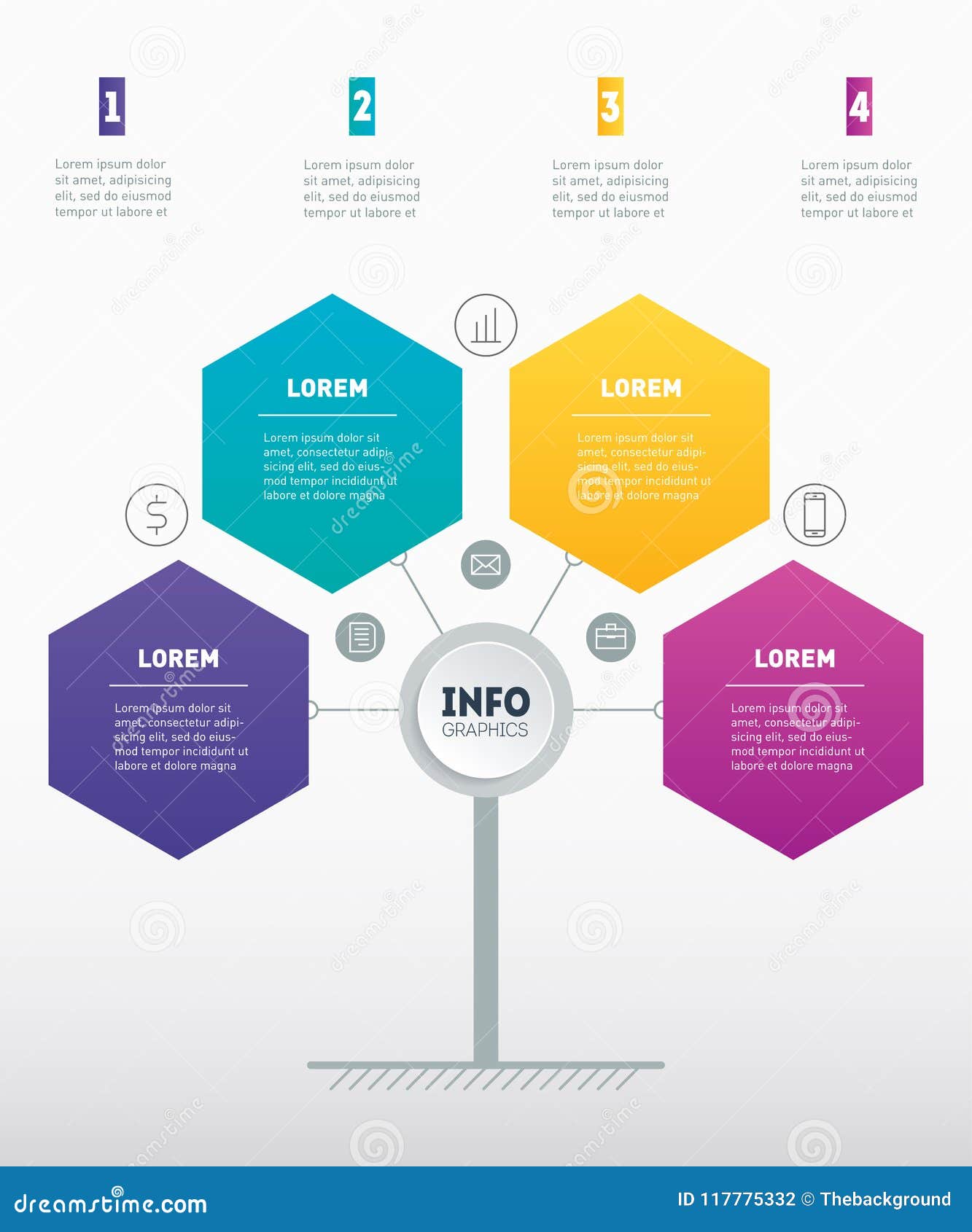 Vector Infographic of Technology or Education Process with 4 Ste Stock ...