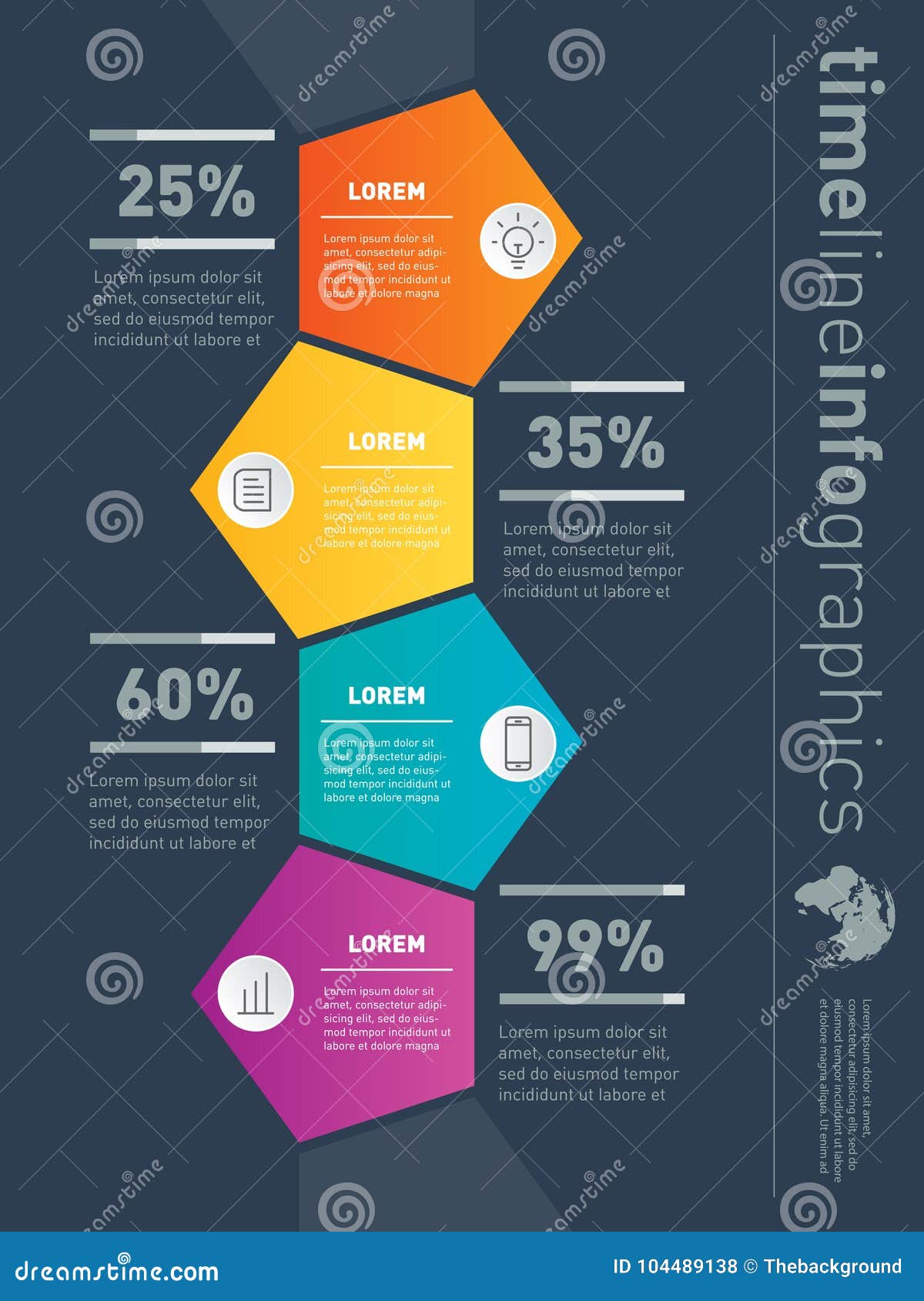 Vector Infographic of Technology or Education Process with 4 Ste Stock ...