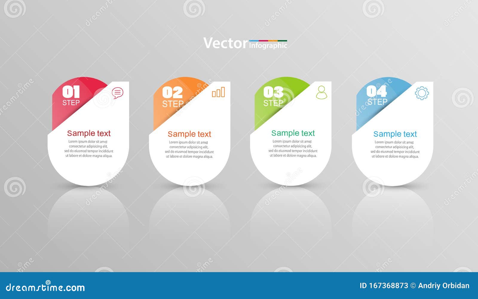 Vector Infographic Template with 4 Options, Workflow, Process Chart ...
