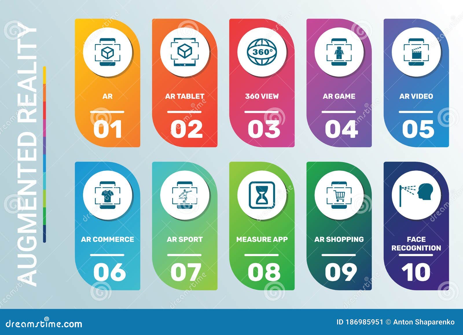 Vector Infographic Template Ar Data Visualization. 10 Step Options ...