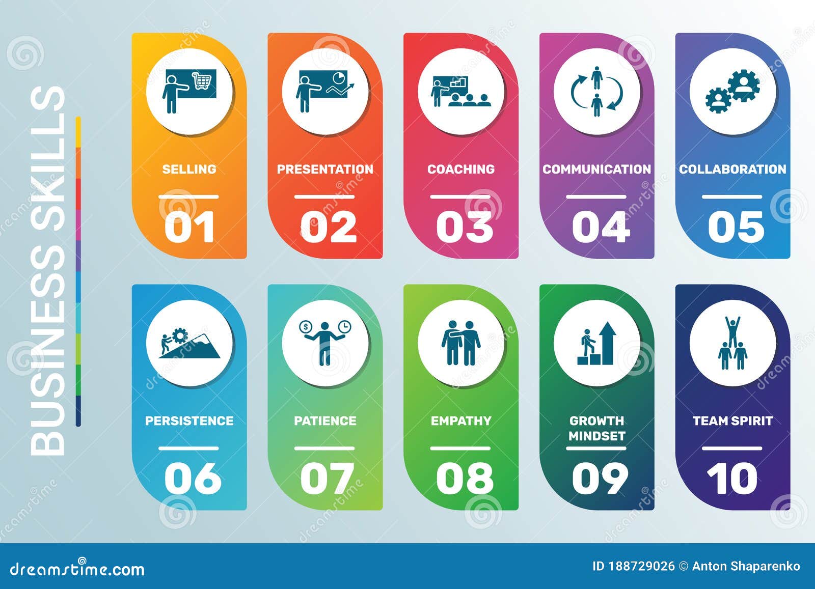 Vector Infographic Template Business Skills Data Visualization. 10 Step ...