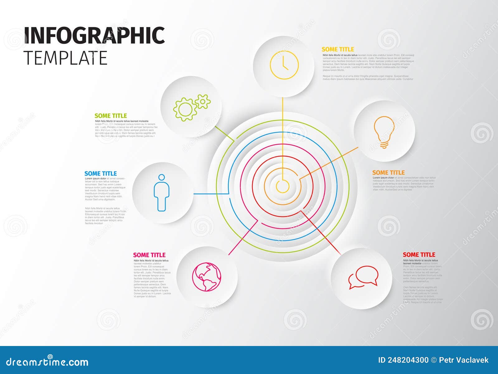 Vector Infographic Template with Circle Target Stock Vector ...