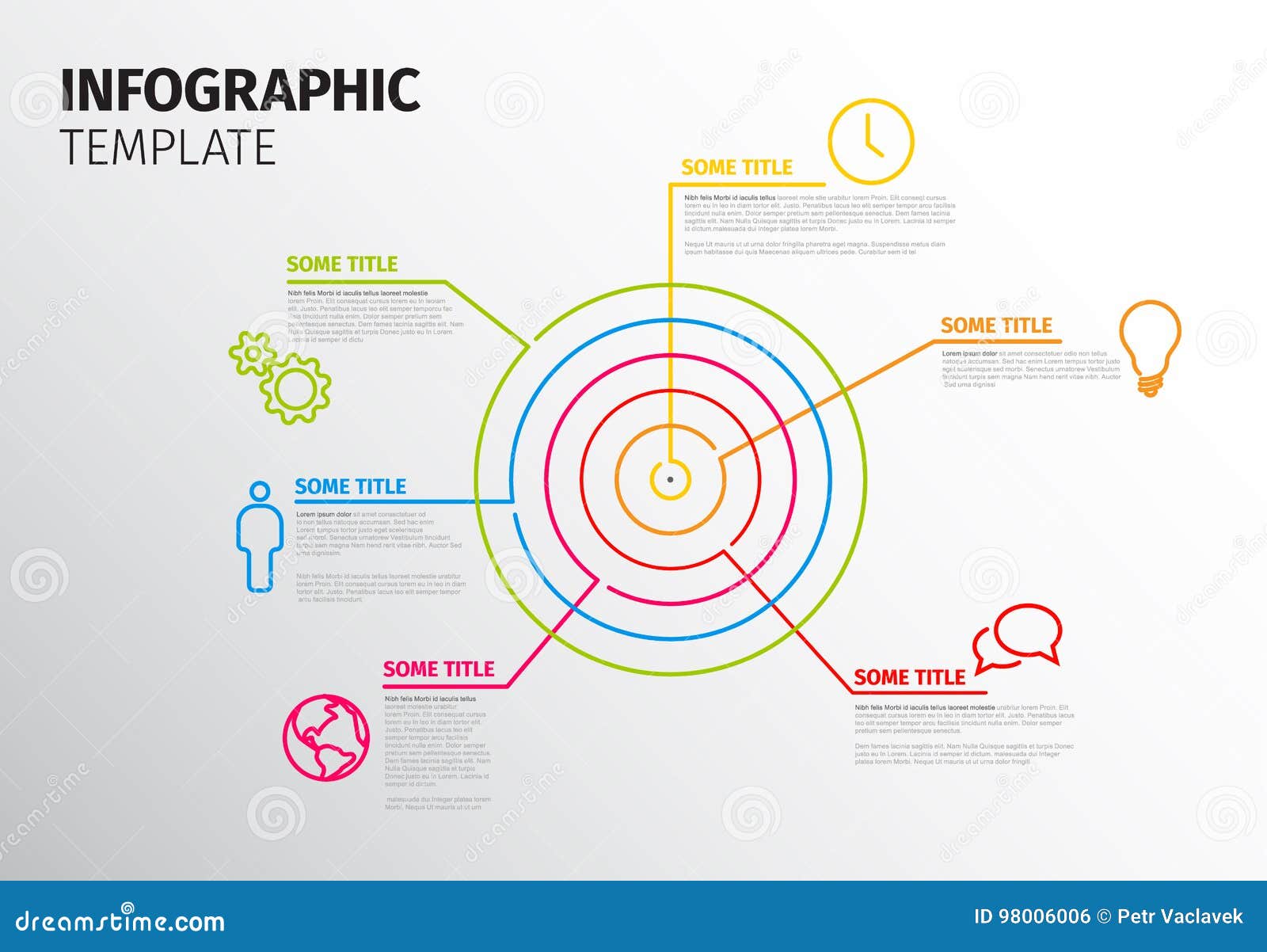 Vector Infographic Template with Circle Target Stock Vector ...