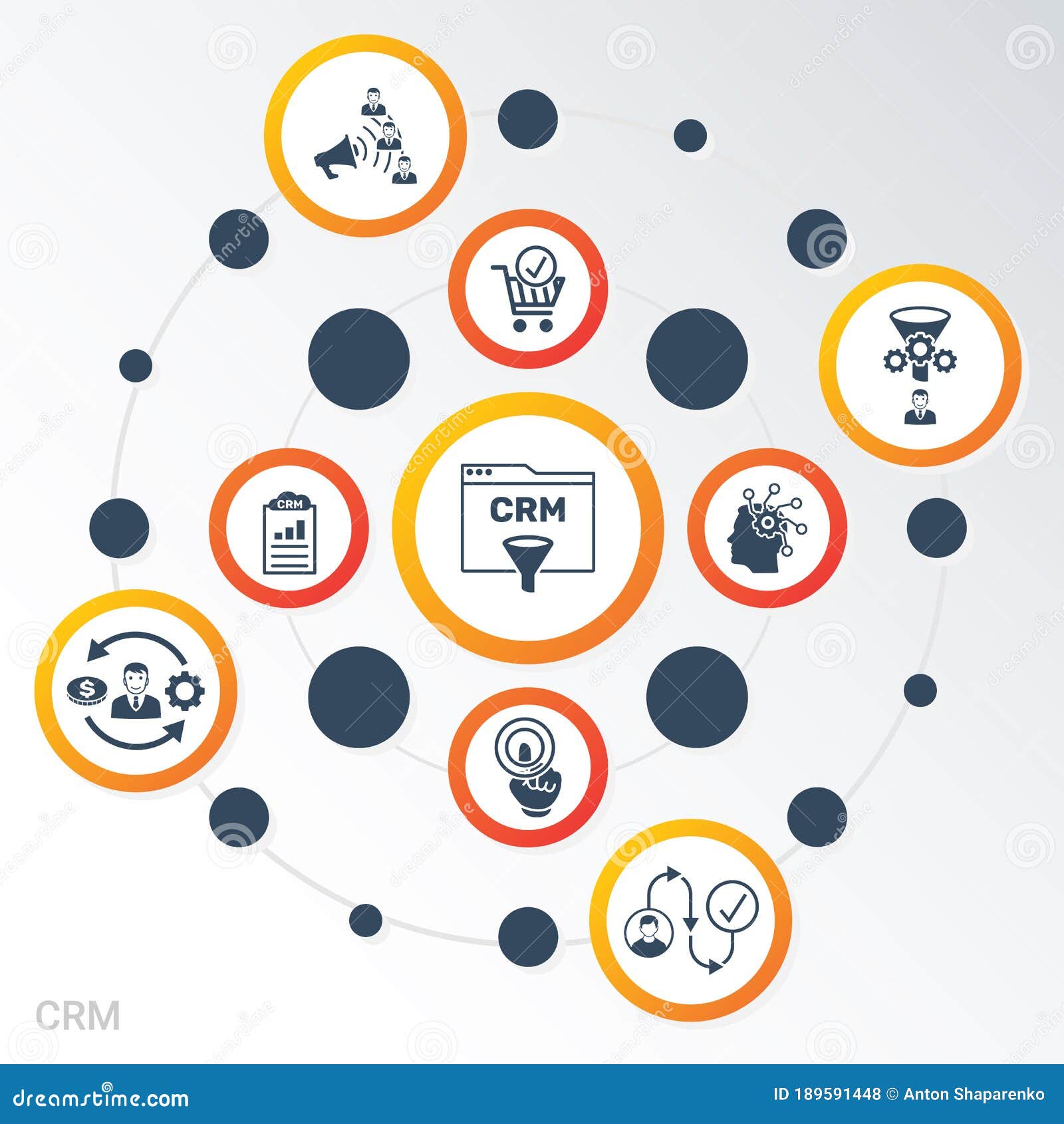 Vector Infographic Template Crm Data Visualization. Different Colors ...