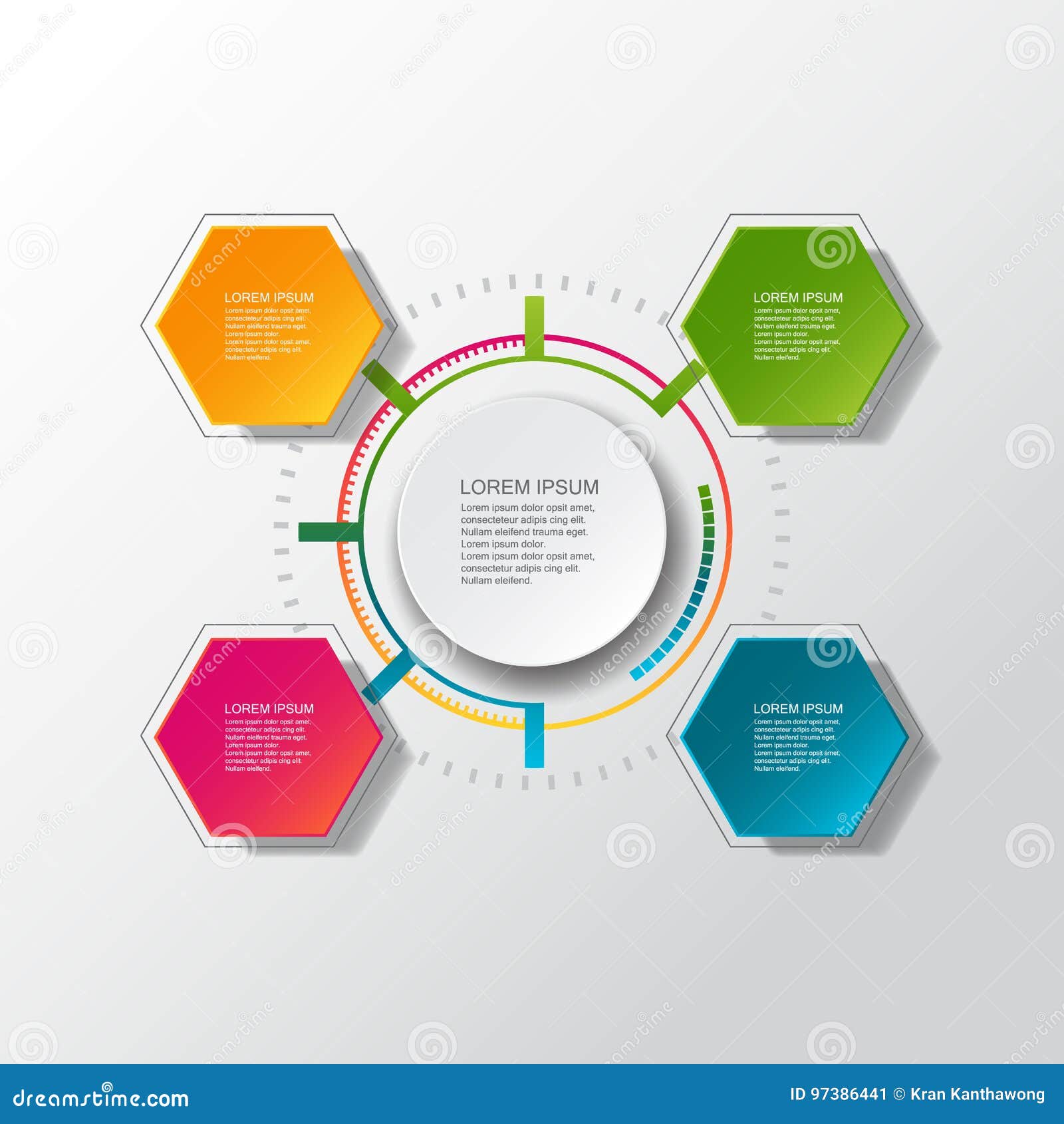 Vector Infographic Template With 3D Paper Label, Integrated Circles ...