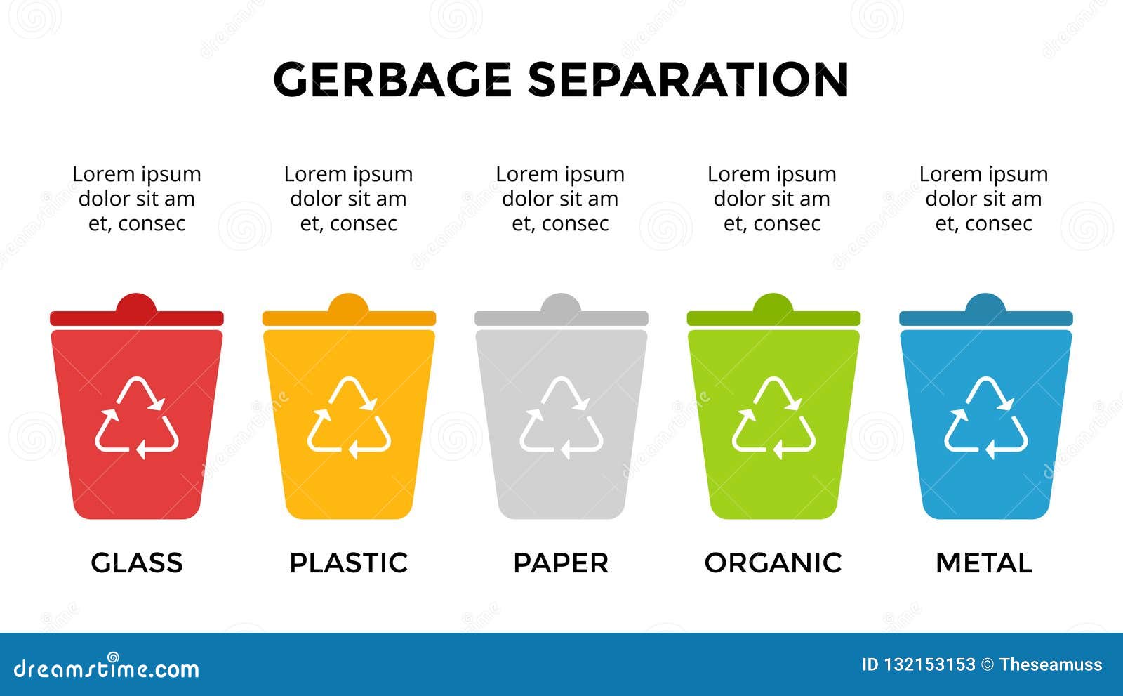 Vector Infographic Template. Gerbage Separation. Recycle Arrows Sign ...
