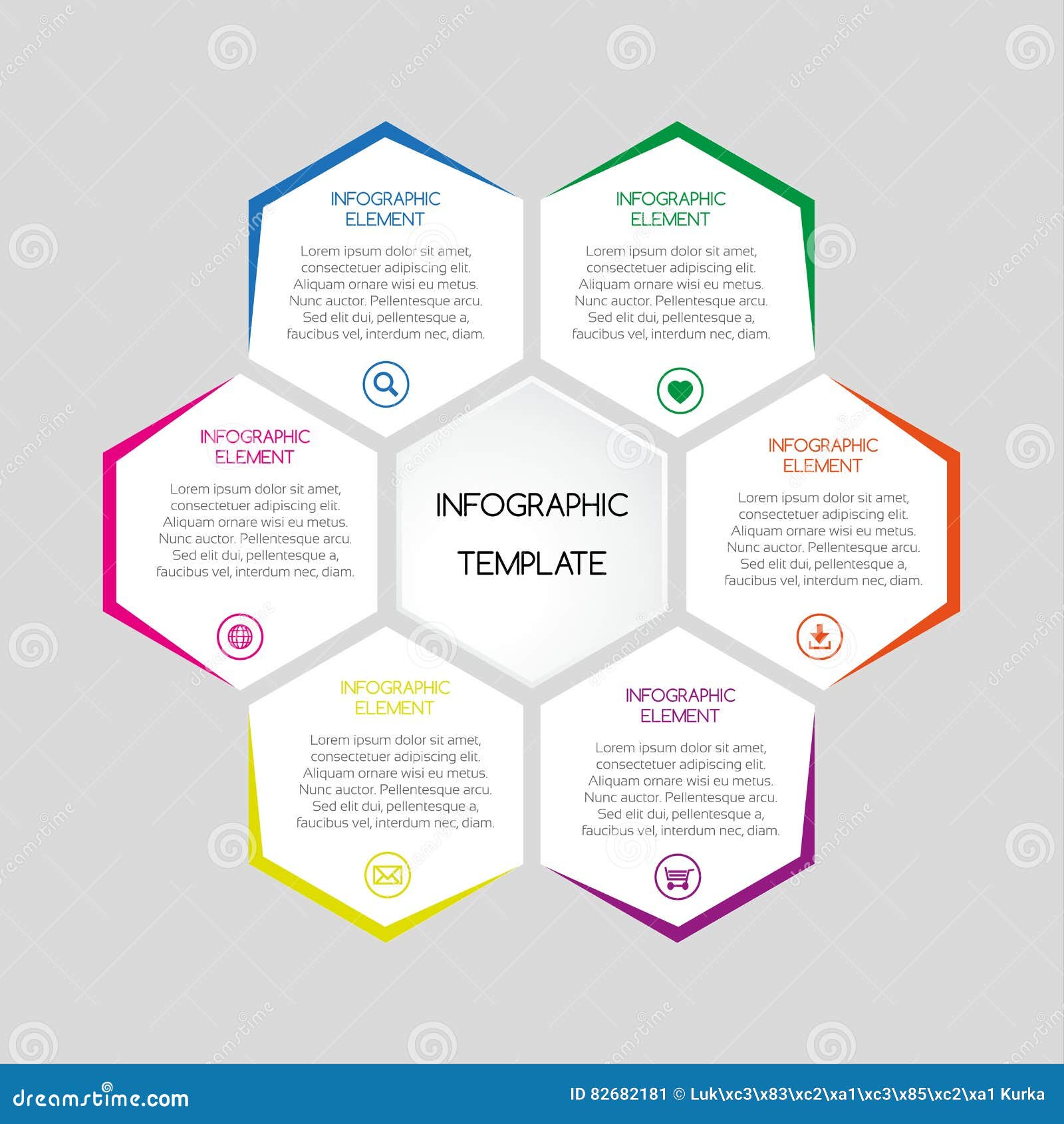 Vector Infographic Template with Hexagons with Text Stock Vector ... Vector Infographic Template with Hexagons with Text Stock Vector ...