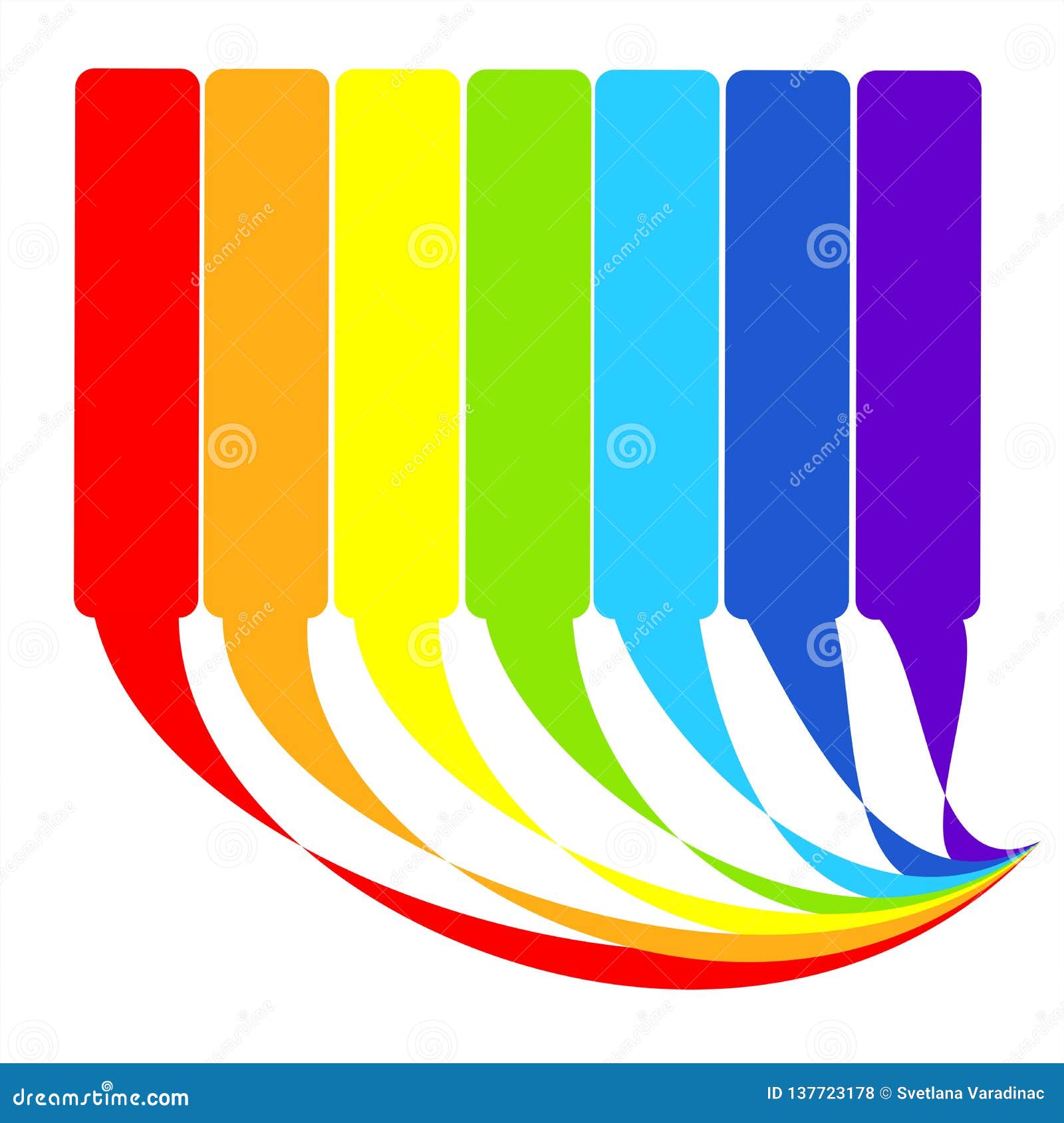 Vector Infographic Template for Presentation or Chart with Rainbow ...