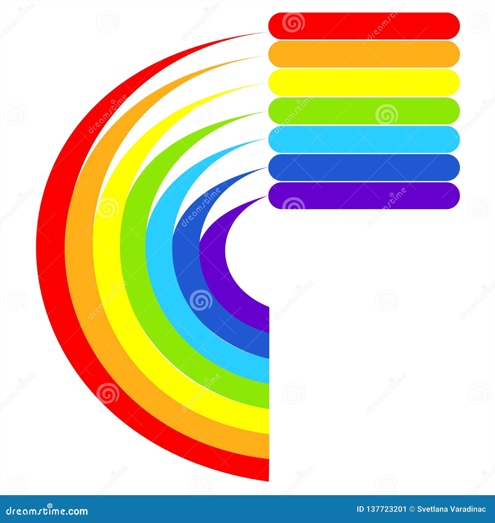Vector Infographic Template for Presentation or Chart with Rainbow ...