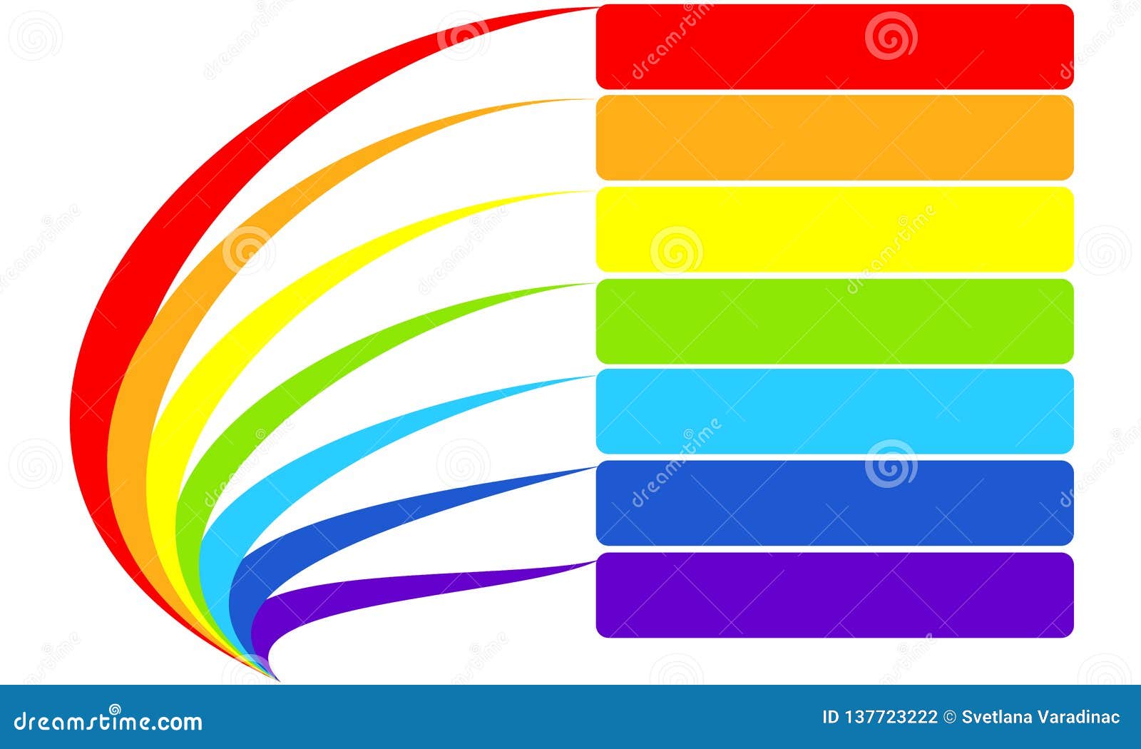 Vector Infographic Template for Presentation or Chart with Rainbow ...