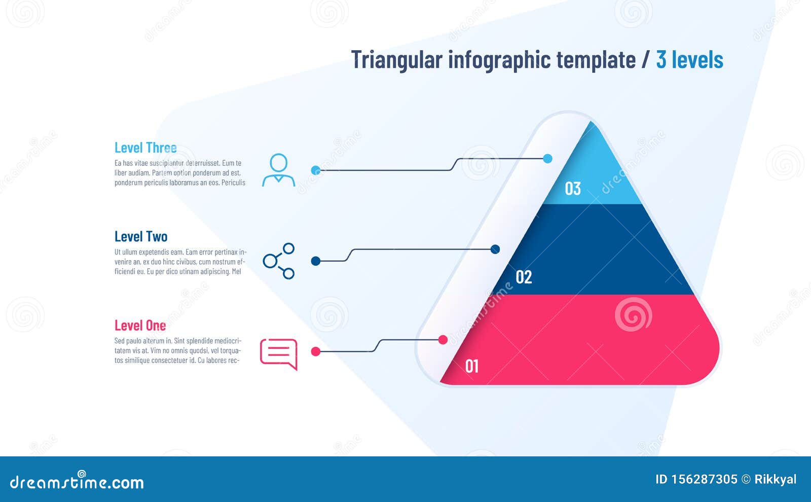 Vector Infographic Template in the Shape of Triangle, Pyramid Divided ...
