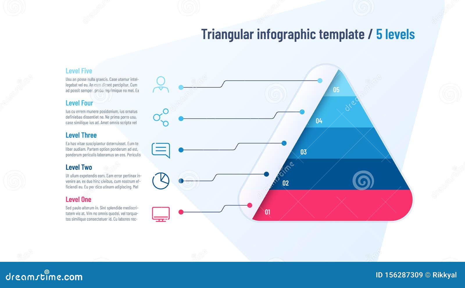 Pyramid Divided Into Three Segment Layers Icon Vector Illustration ...