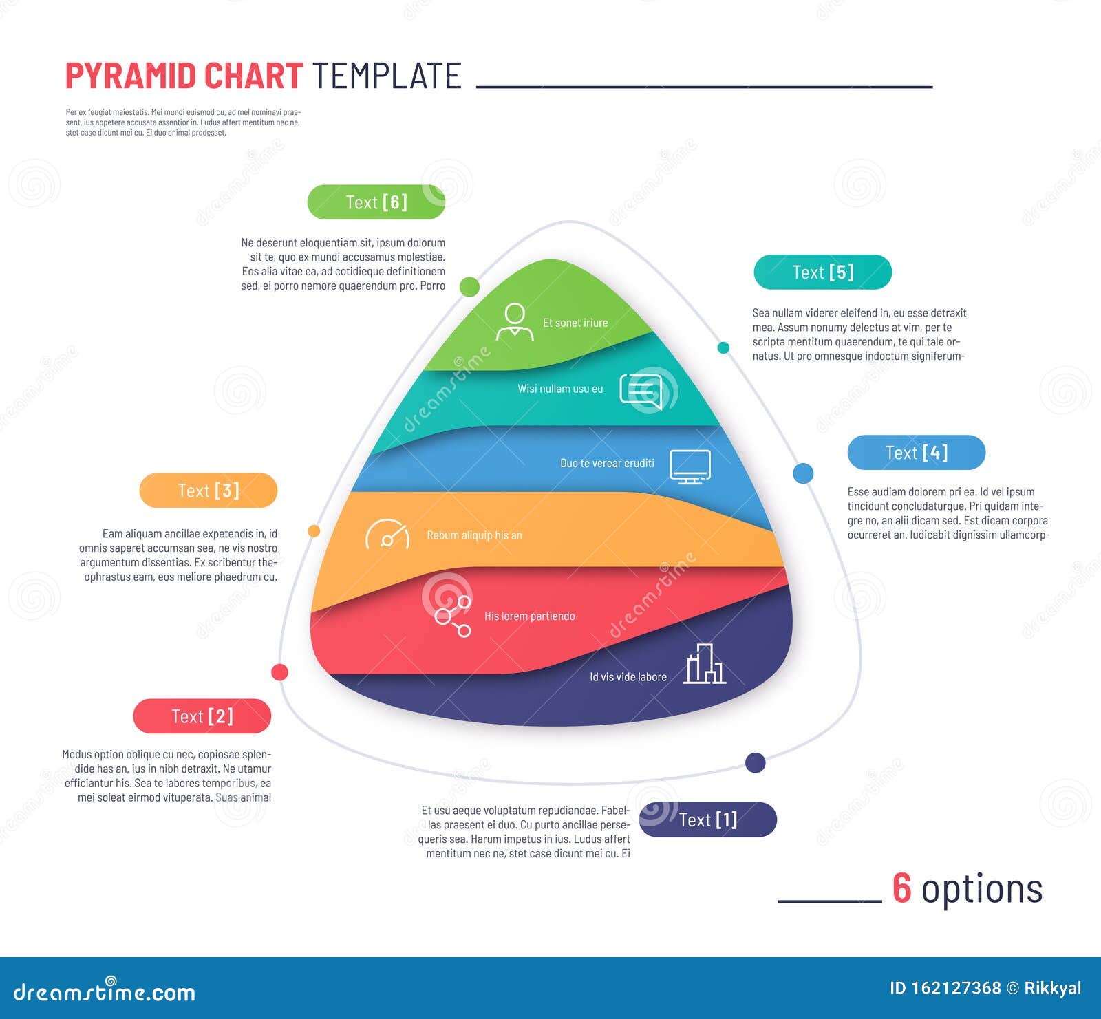 Pyramid Divided Into Three Segment Layers Icon Vector Illustration ...