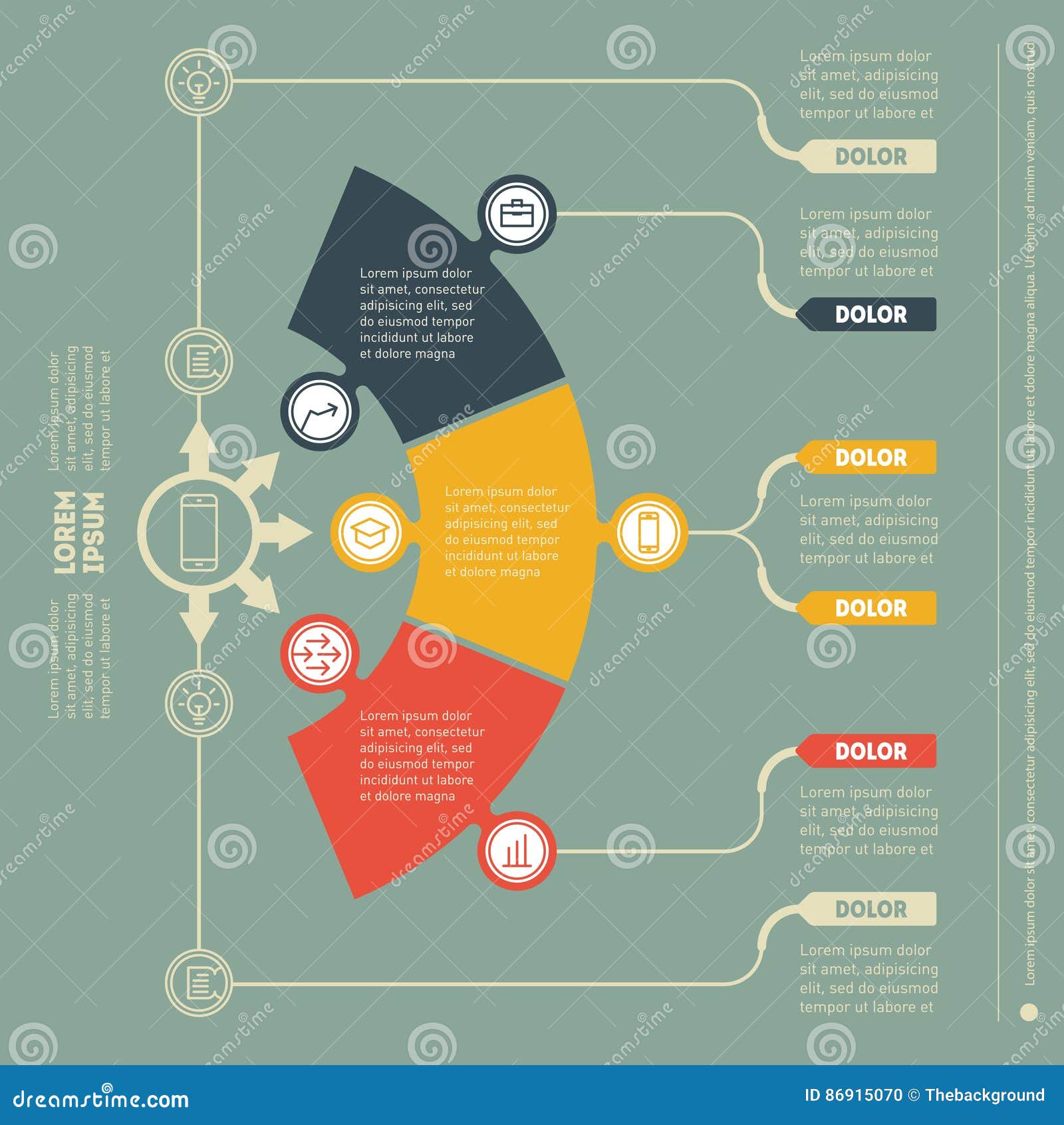Vector Infographic Template of Technology or Education Process. Stock ...