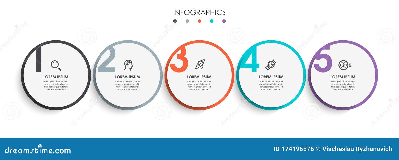 Vector Infographic Template Stock Vector - Illustration of five, number ...