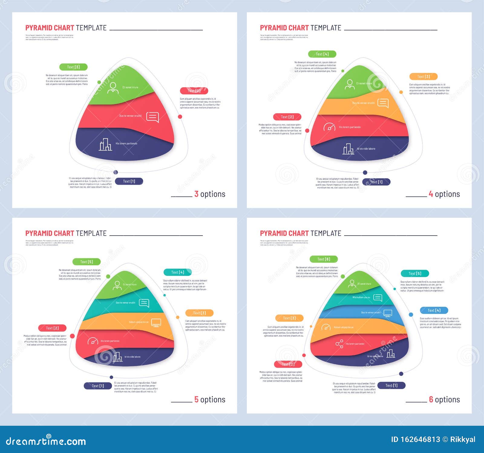 Pyramid Divided Into Three Segment Layers Icon Vector Illustration ...