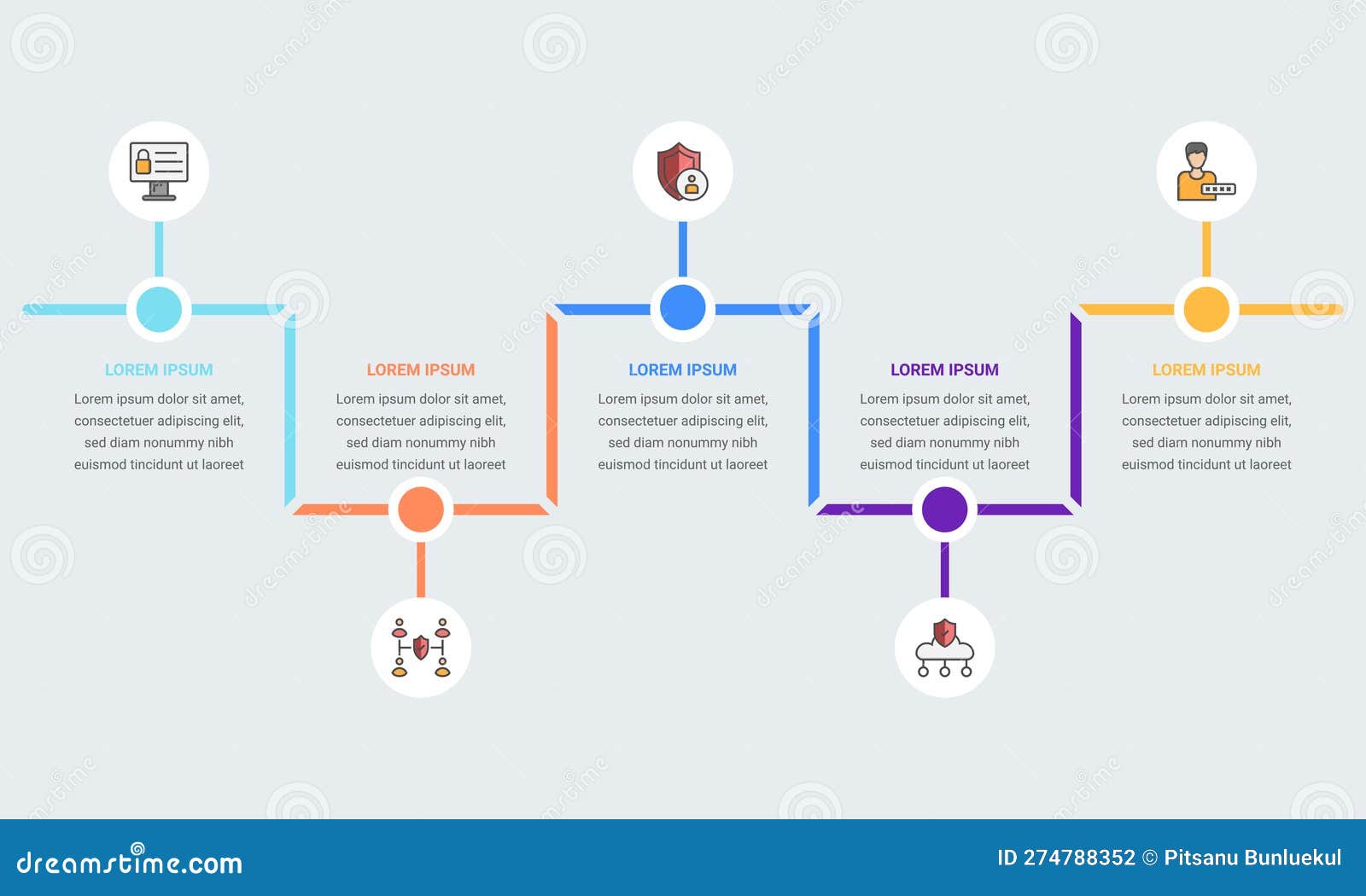 Vector Infographic Timeline with Icons Stock Vector - Illustration of ...