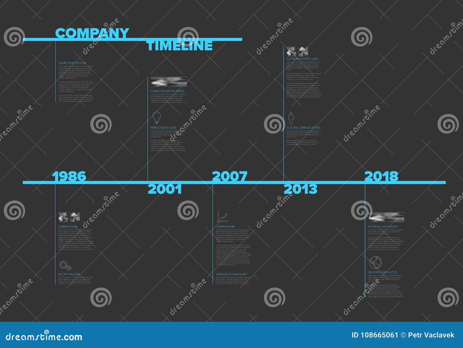Modern Timeline Template with Nice Typography Stock Vector ...