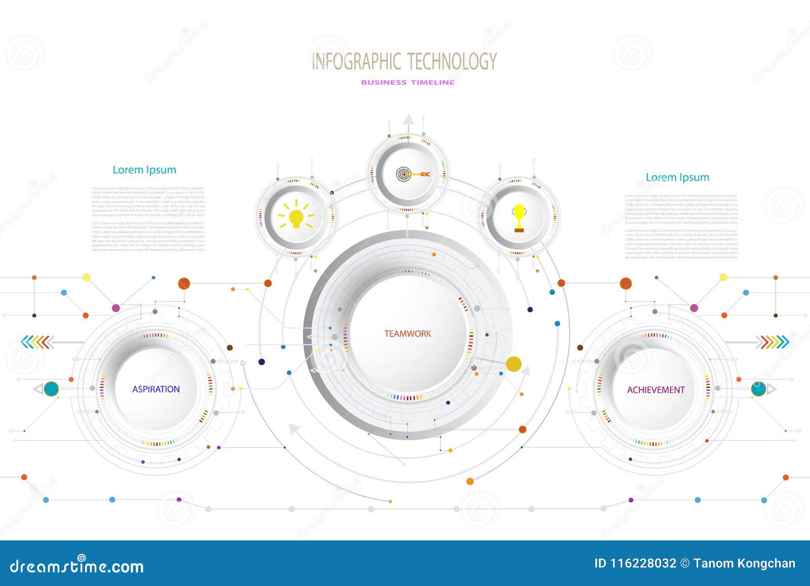 Vector Infographic Timeline Technology Template with 3 Step. Stock ...