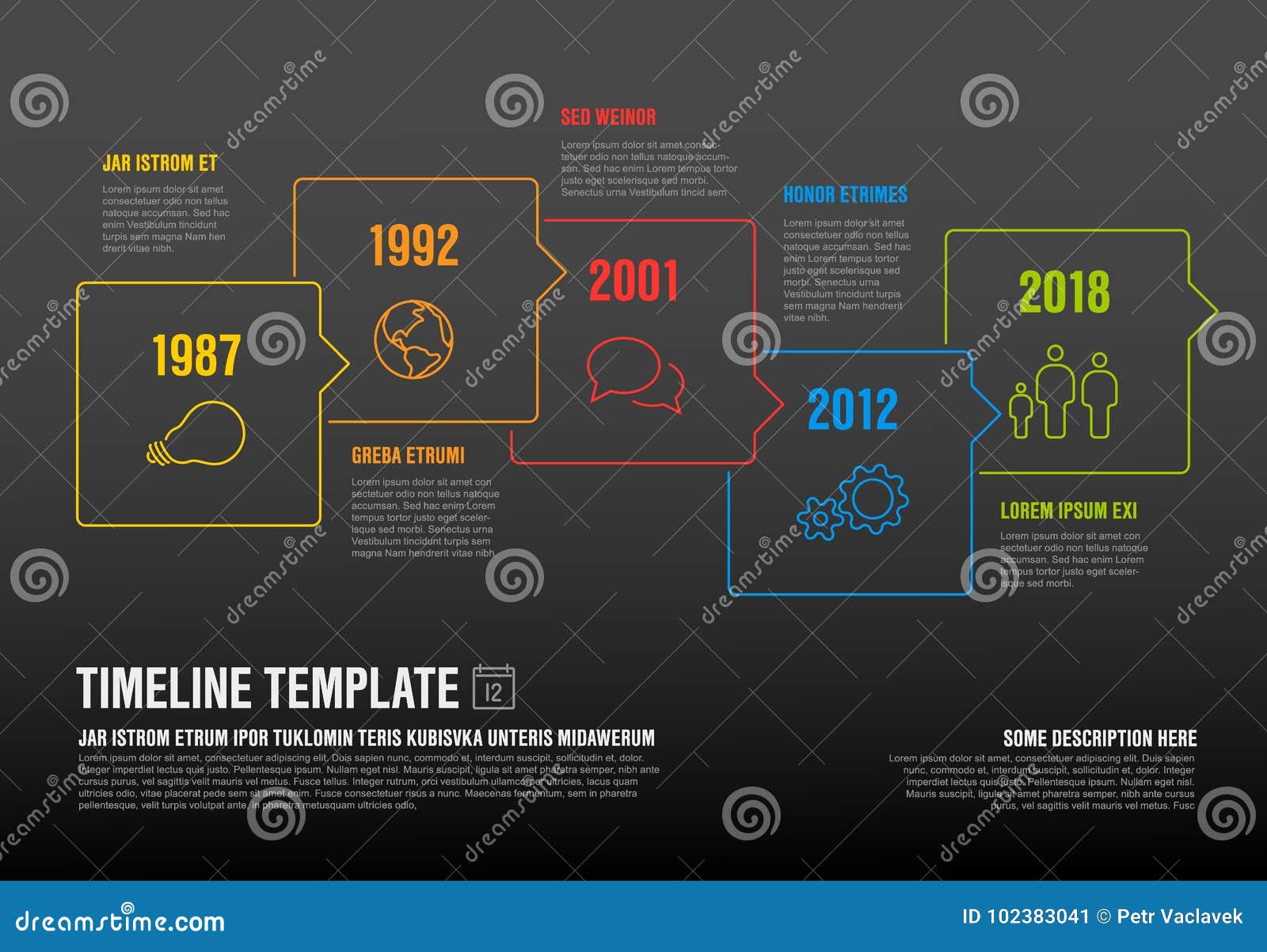 Timeline Template Made from Speech Bubbles Stock Vector - Illustration ...
