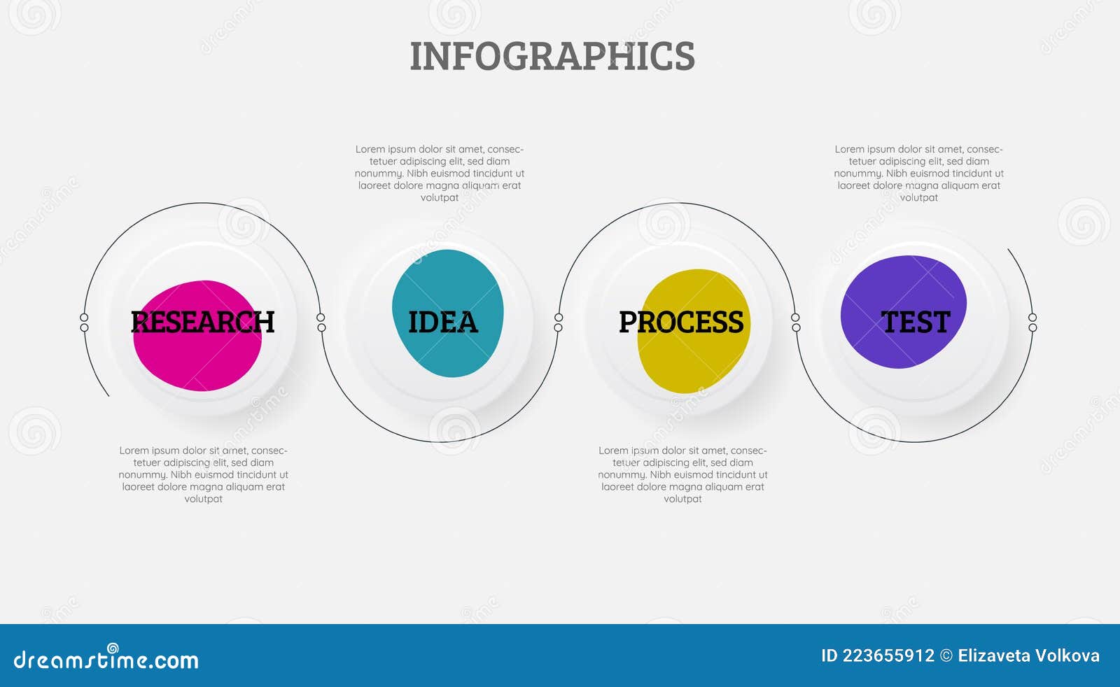 Vector Trendy Step by Step Infographics Design. Linear and Neomorphism ...