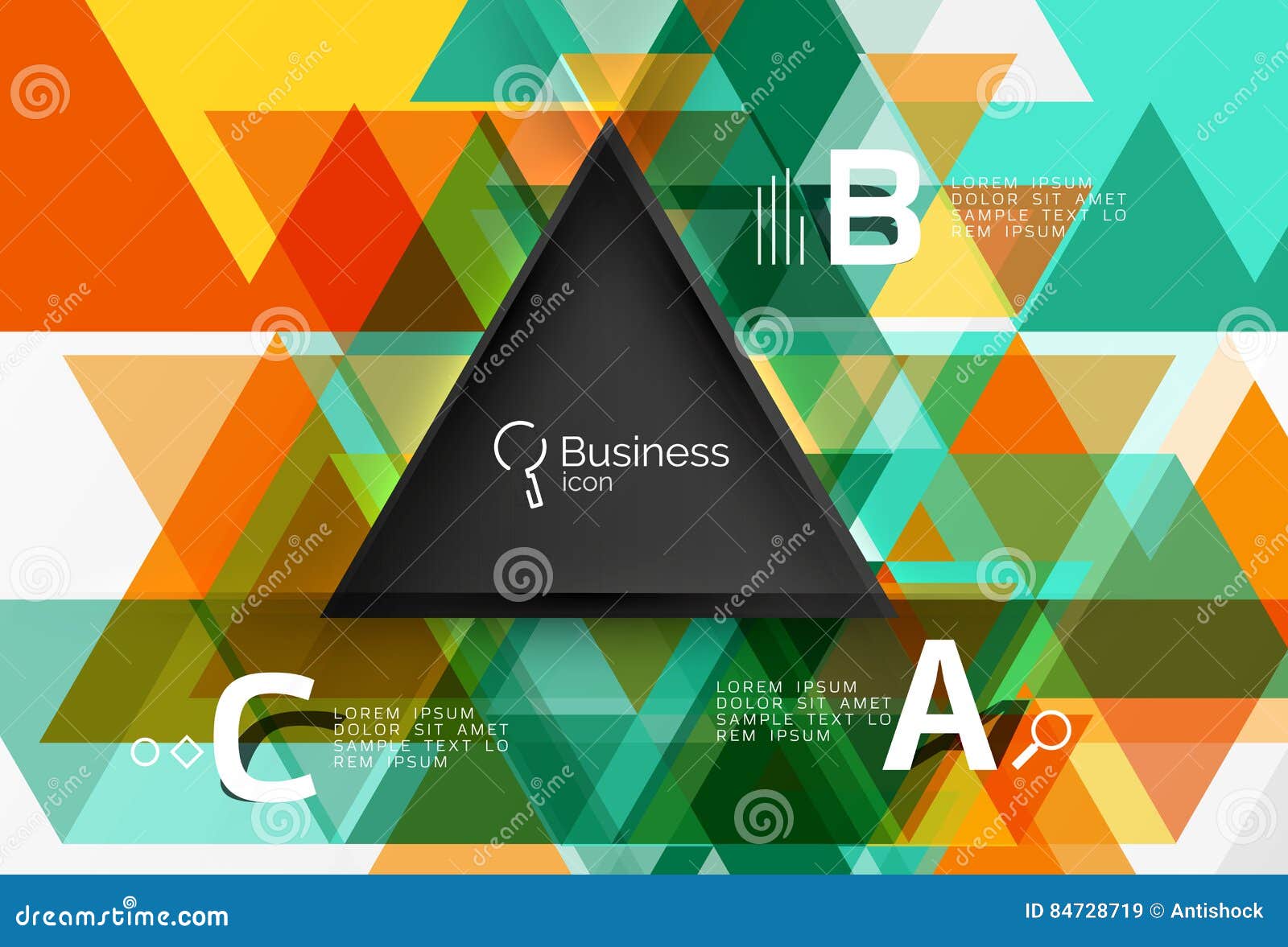 Vector Infographic Triangles Stock Vector - Illustration of button ...