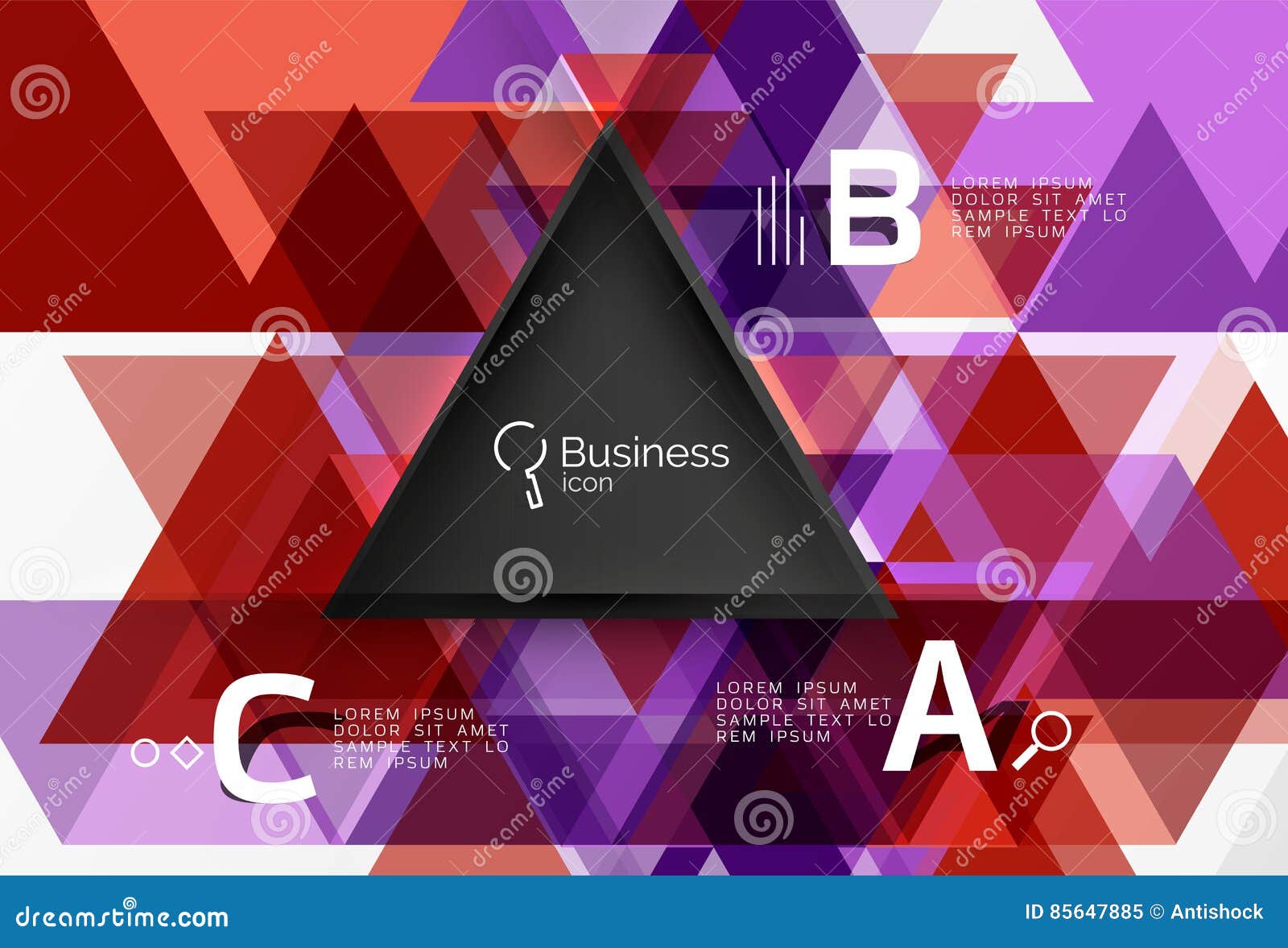 Vector Infographic Triangles Stock Vector - Illustration of infographic ...