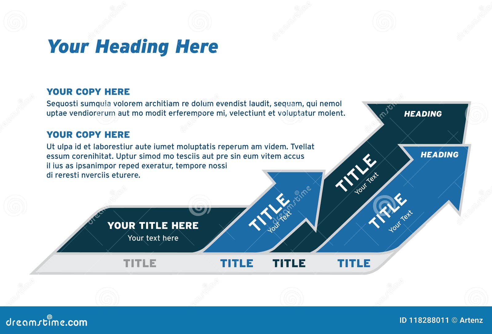 Vector Infographic Upward Arrows Stock Vector - Illustration of chart ...