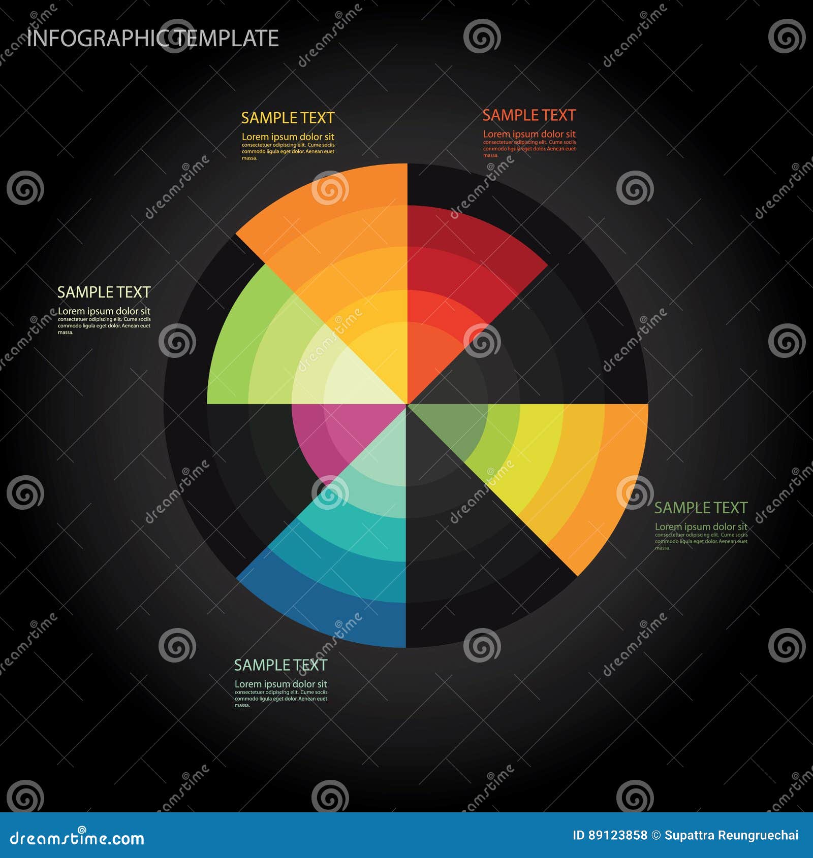 Vector Infographics with Colorful Glossy Graph. Stock Vector ...