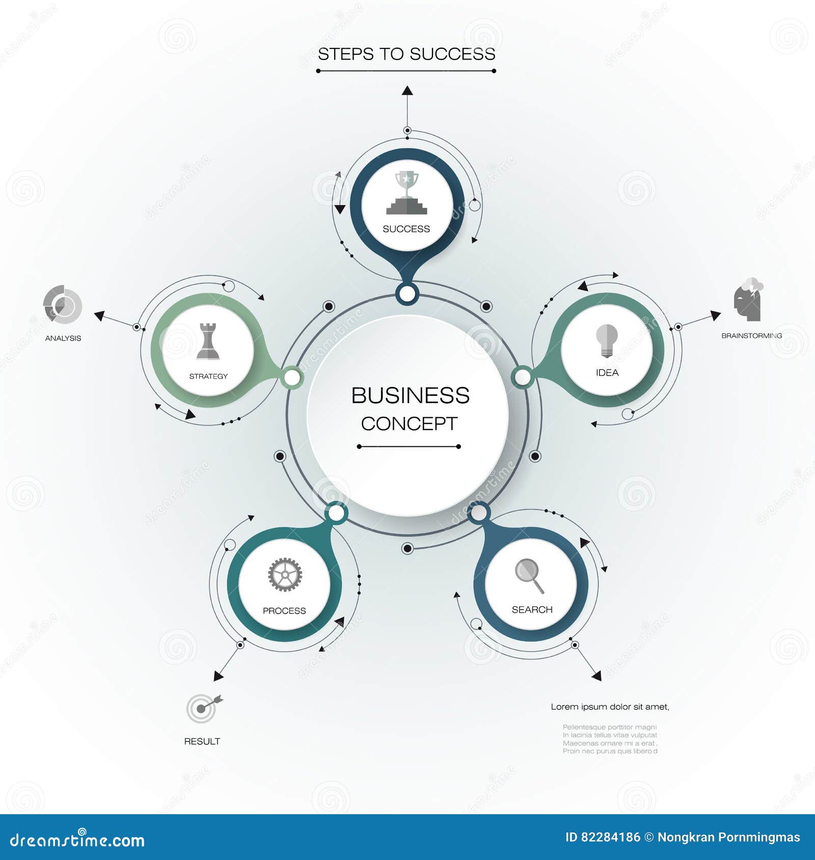 Vector Infographics, 3D Paper Cycle Diagram Template Stock Vector ...