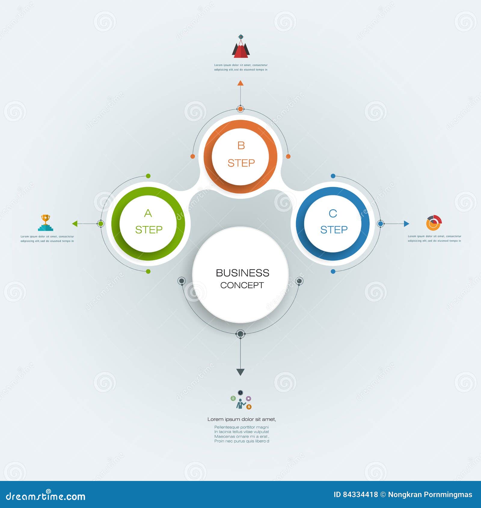 Vector Infographics, 3D Paper Cycle Diagram Template Stock Vector ...