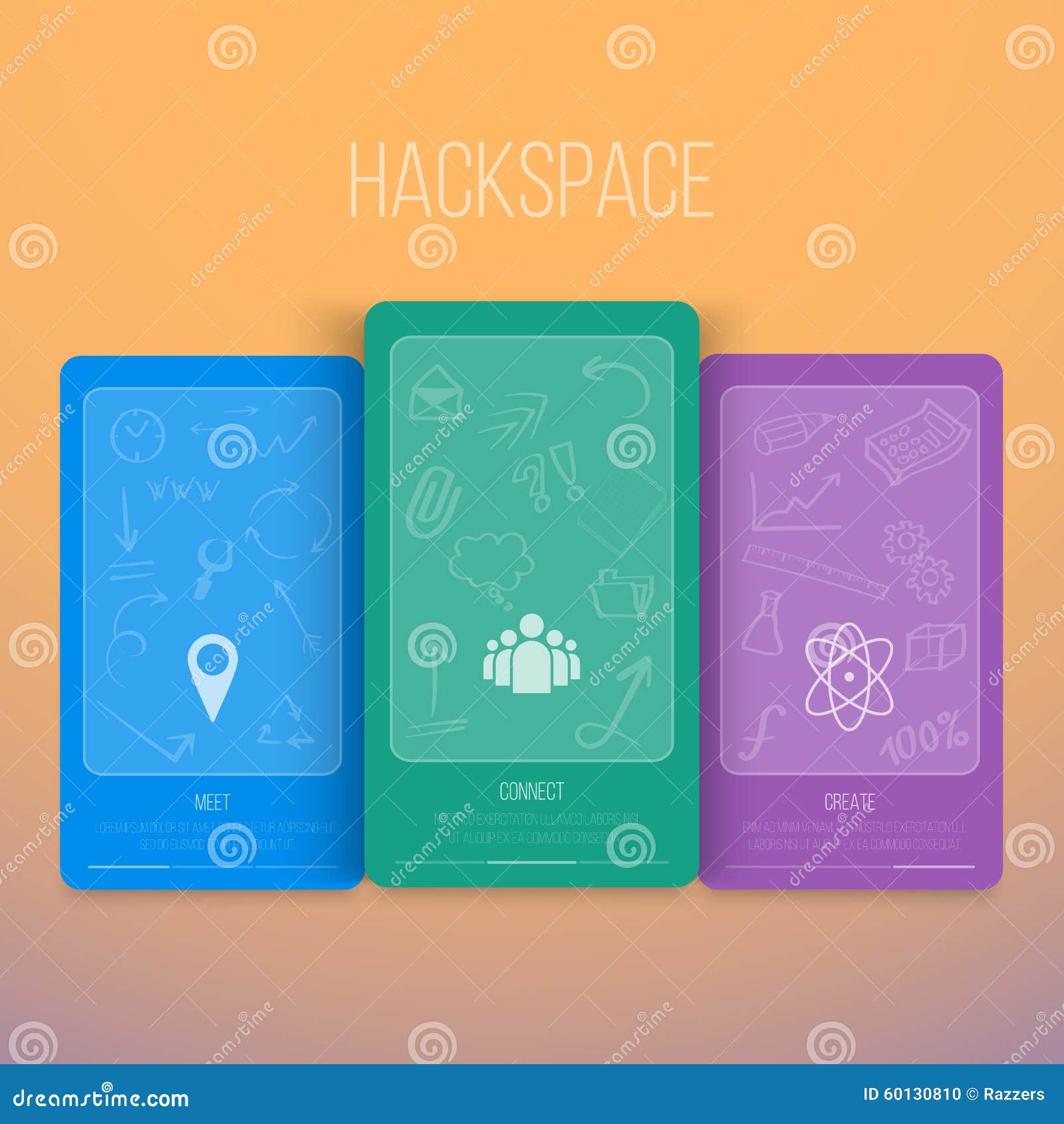 Vector Infographics Hackspace Flyer with Hand Draw Icons Stock Vector ...