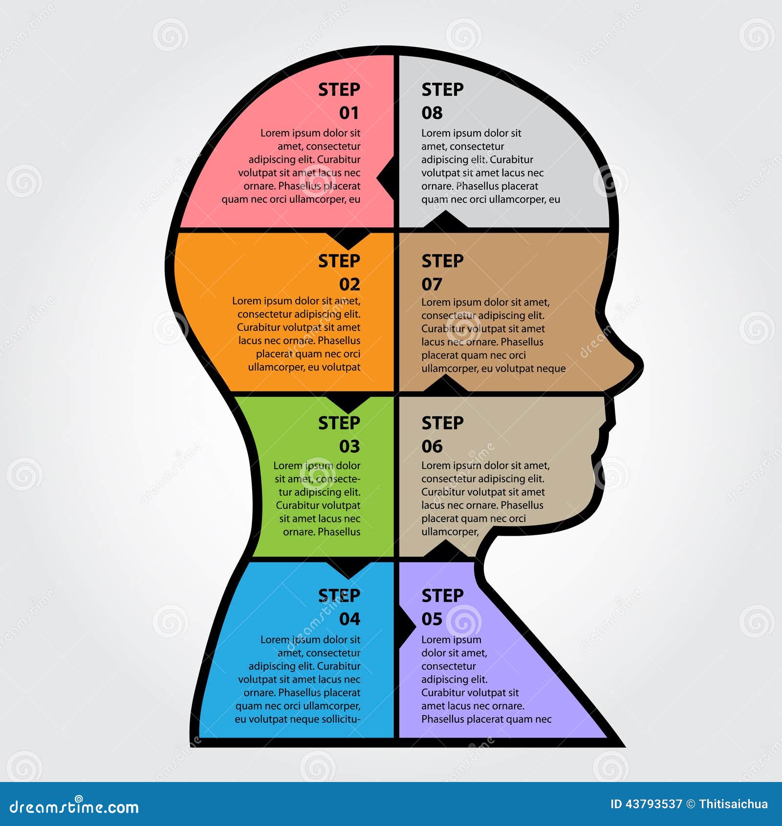 Vector Infographics Human Thinking Concept for Creative Work Stock ...