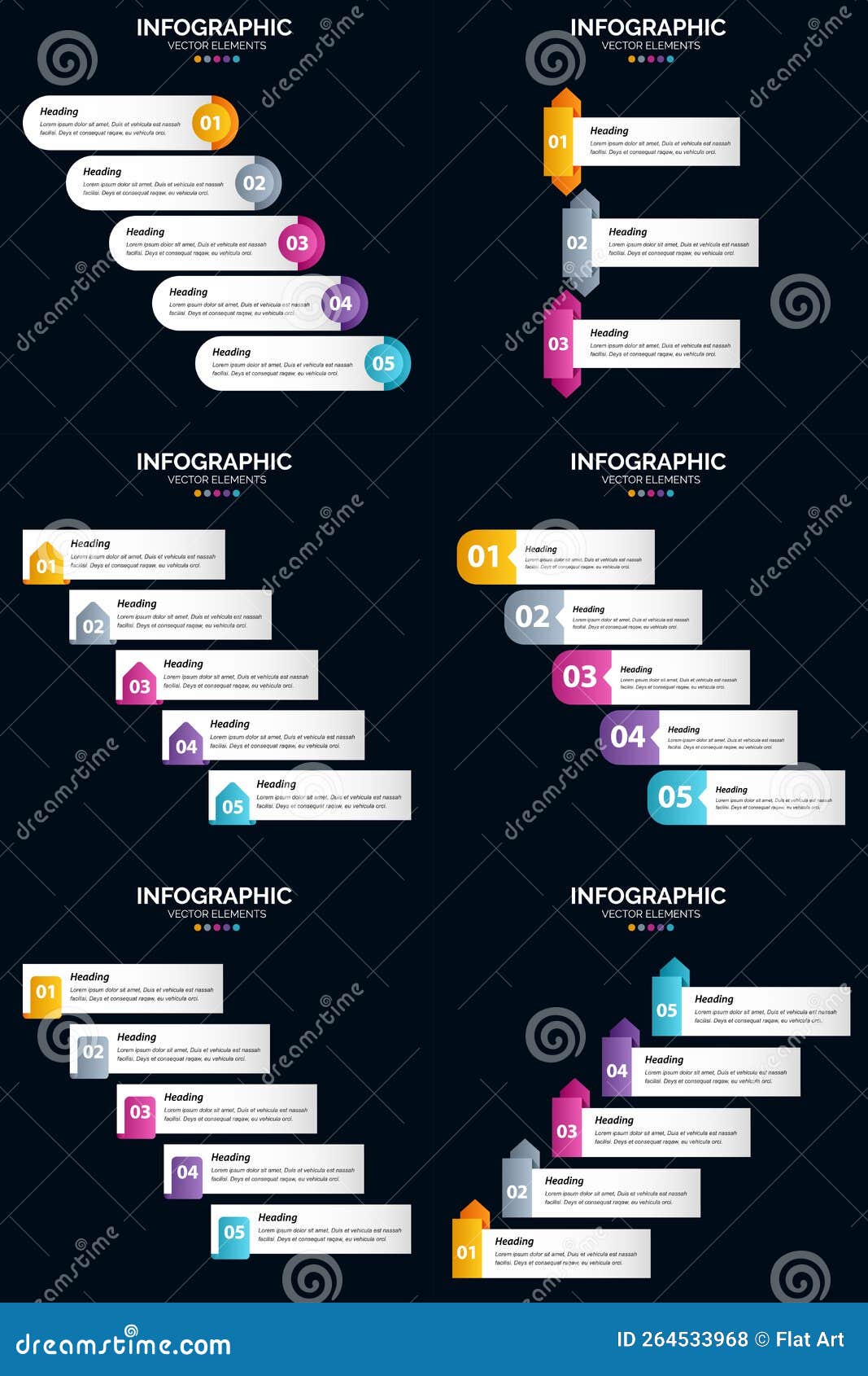 Vector Infographics Pack for Business Presentations Stock Vector ...