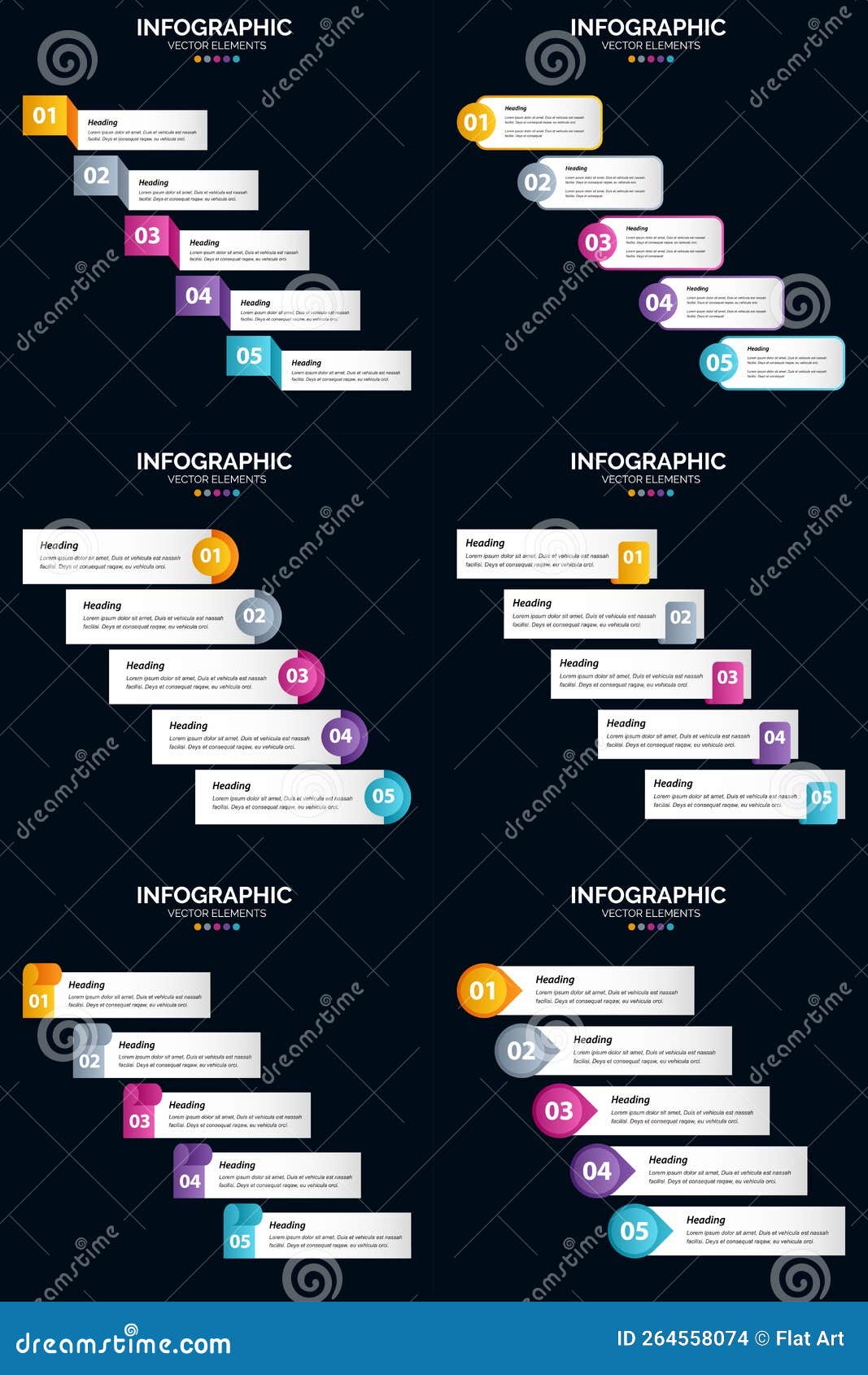 Vector 6 Infographics Pack for Professional Business Presentations ...