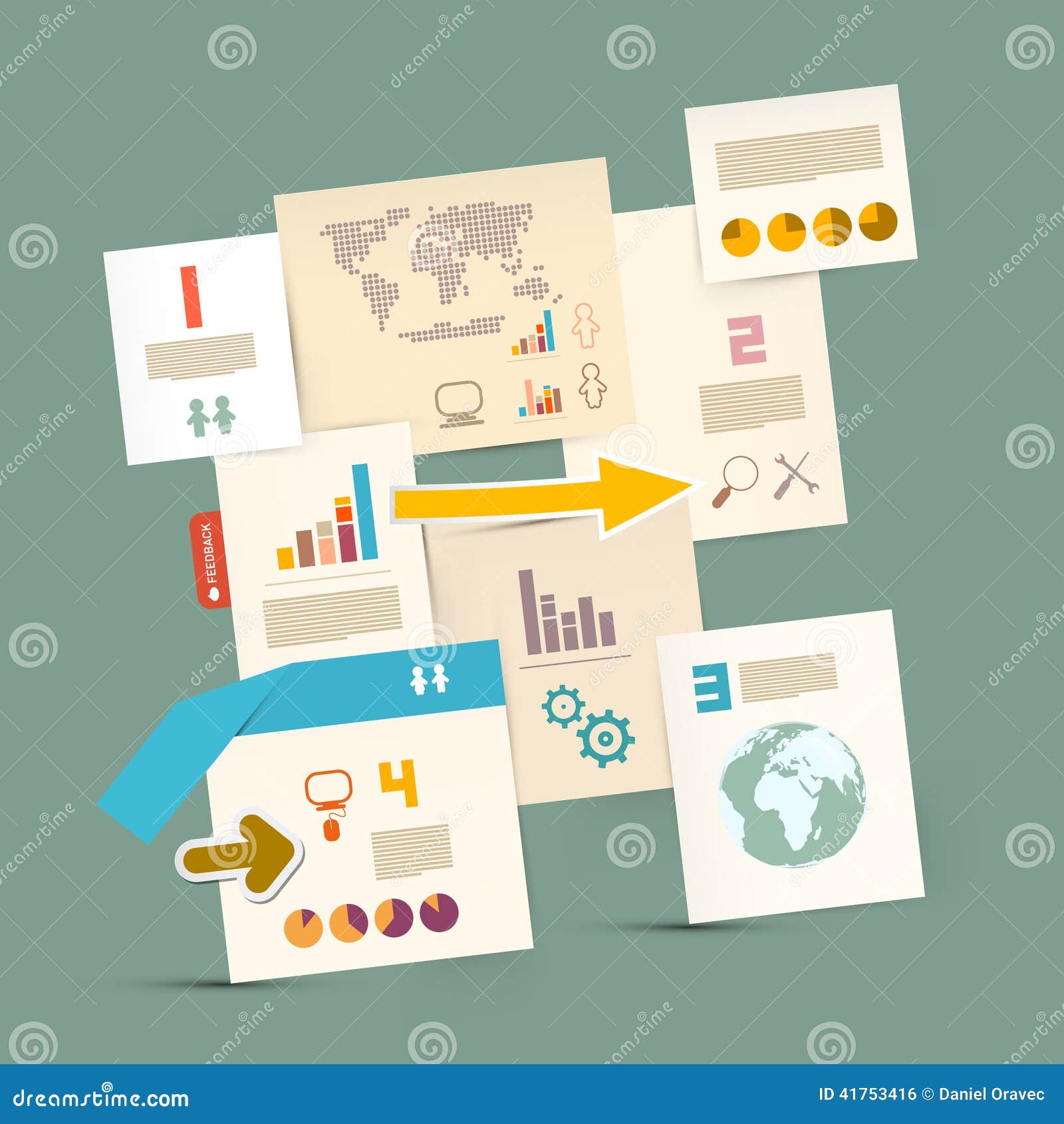 Vector Infographics Paper Layout Stock Vector - Illustration of paper ...