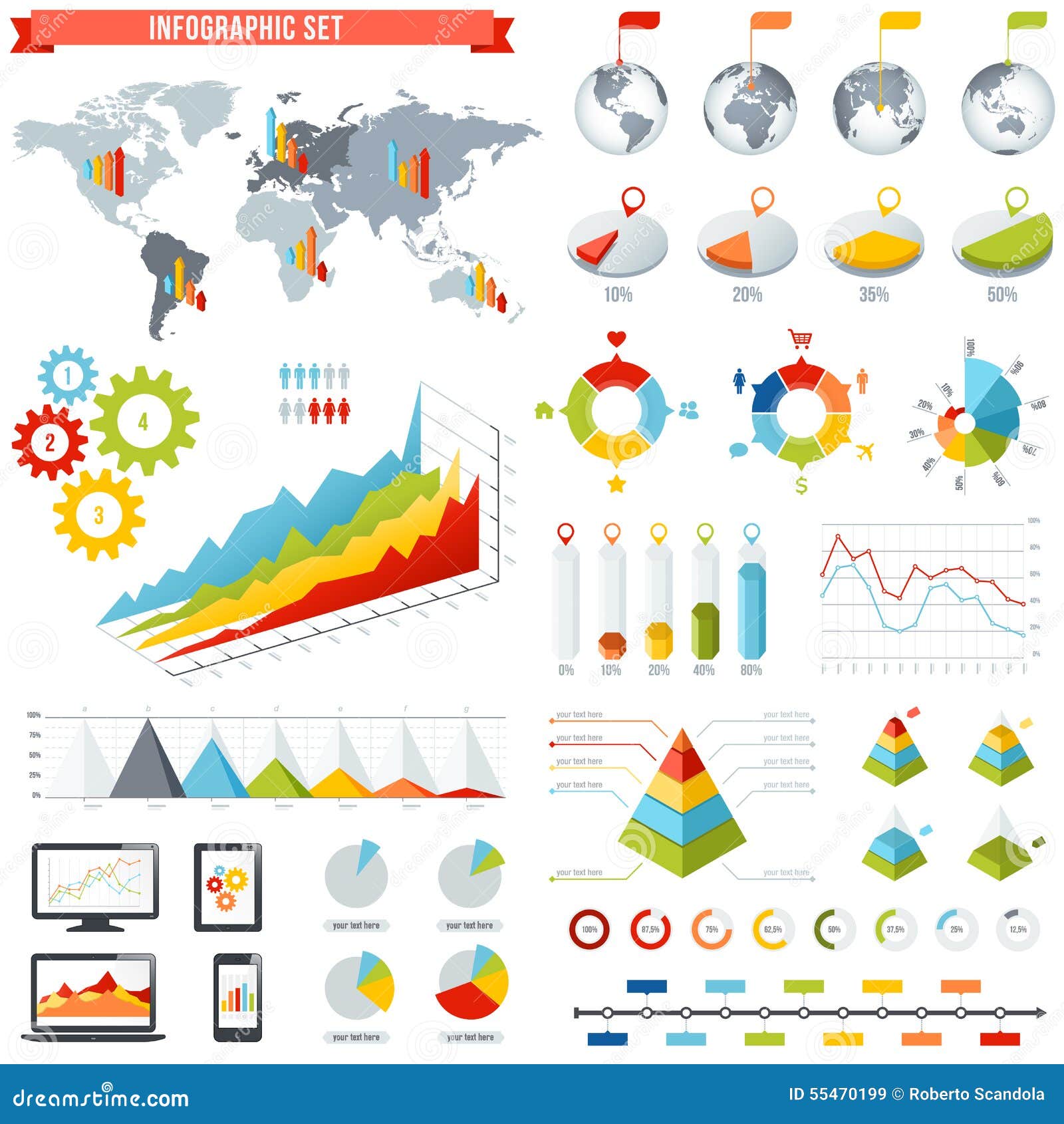Vector Infographics set stock vector. Illustration of diagram - 55470199