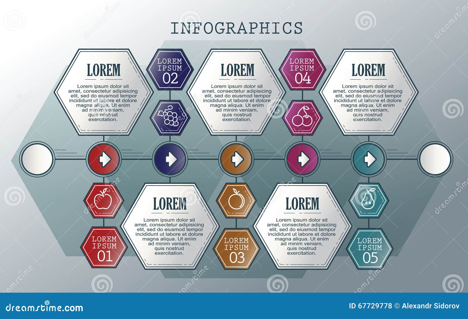 Vector Infographics Set. Outline Stock Vector - Illustration of graph ...