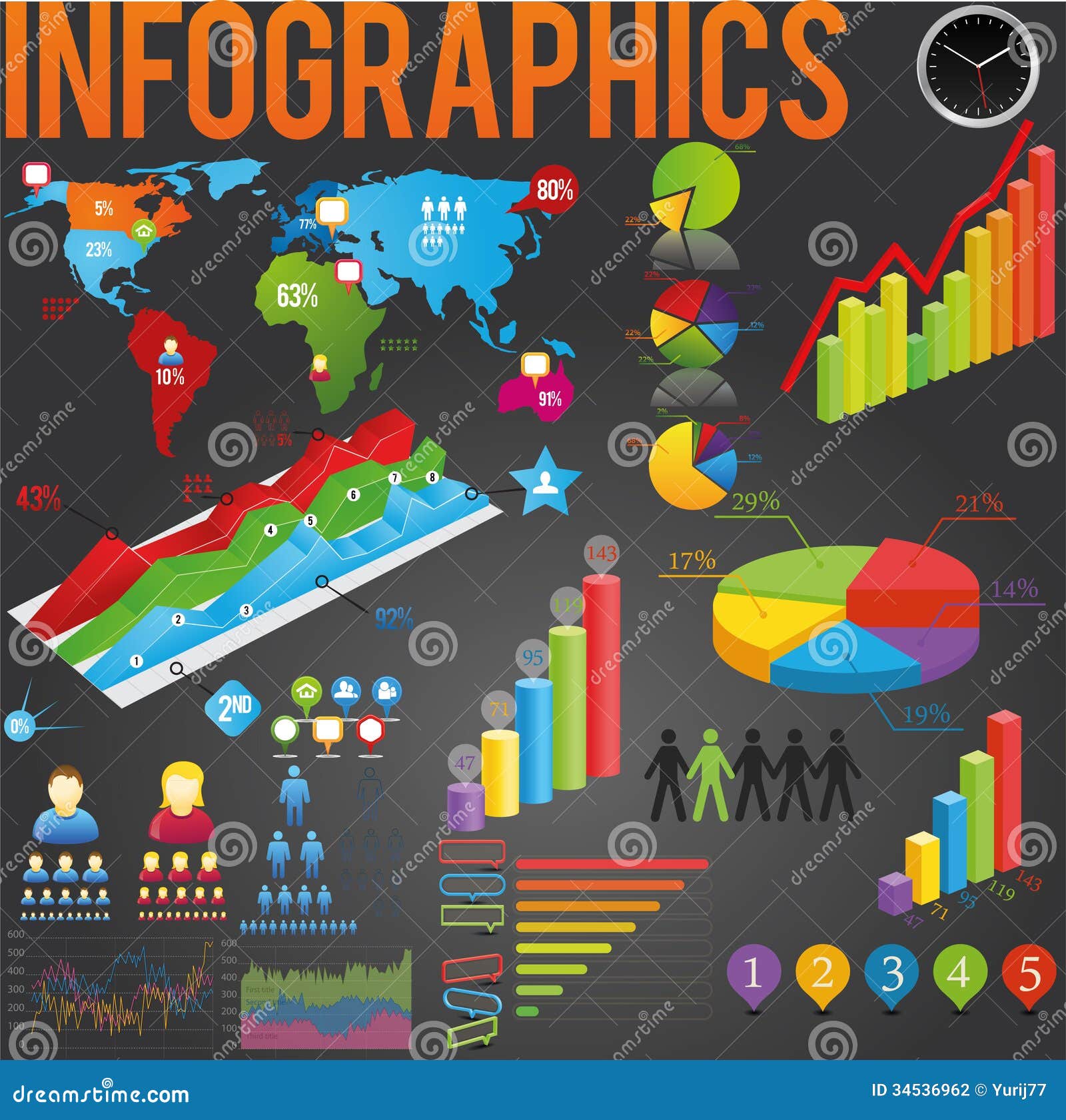Vector infographics stock vector. Illustration of modern - 34536962