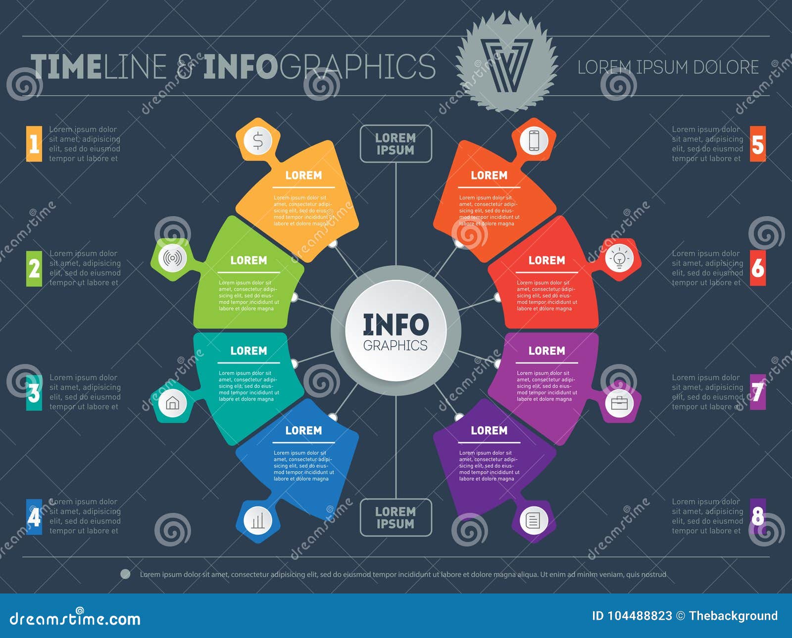 Vector Infographics of Technology or Education Process with 8 St Stock ...