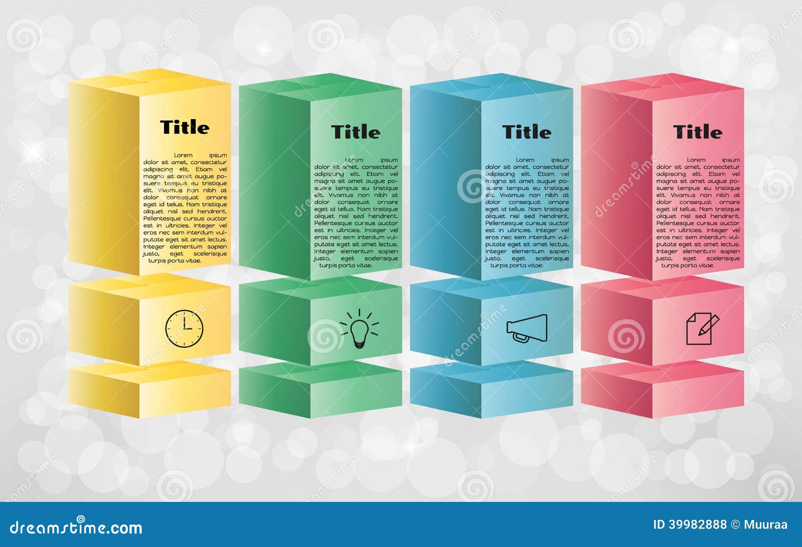 3d Blocks Infographics Step By Step. Element Of Chart, Graph, Diagram ...