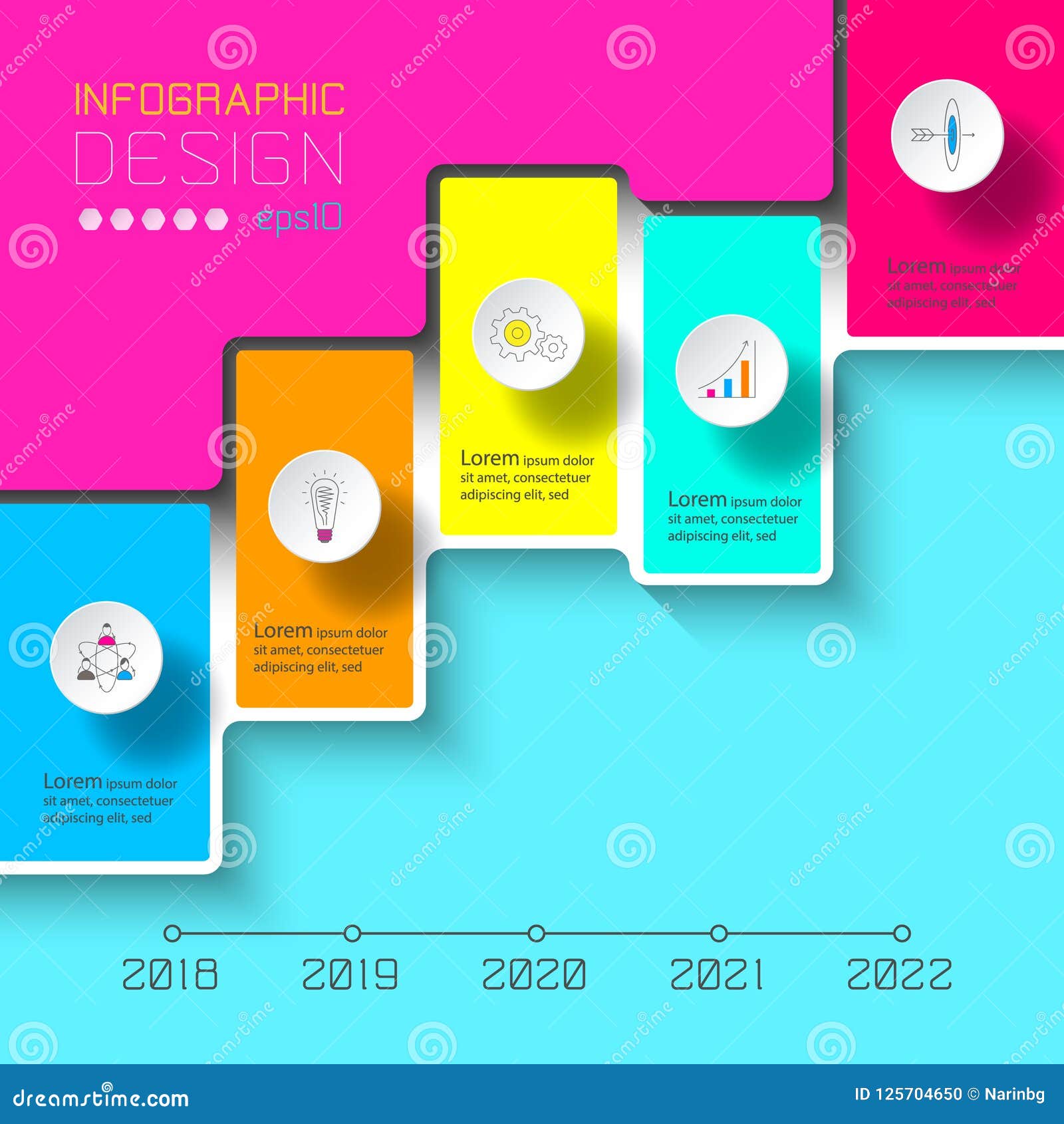Vector Infographics on Time Line Steps Process. Stock Vector ...