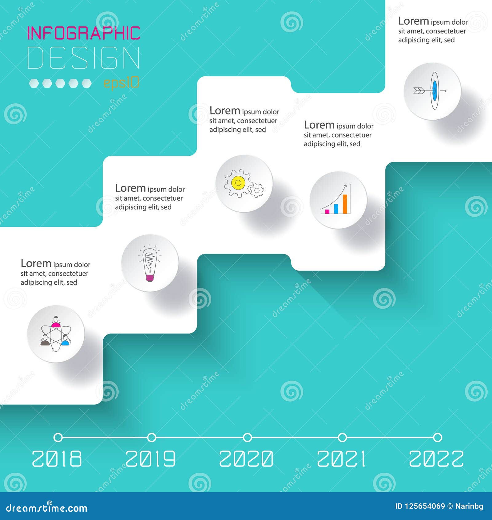 Vector Infographics on Time Line or Steps Process. Stock Vector ...