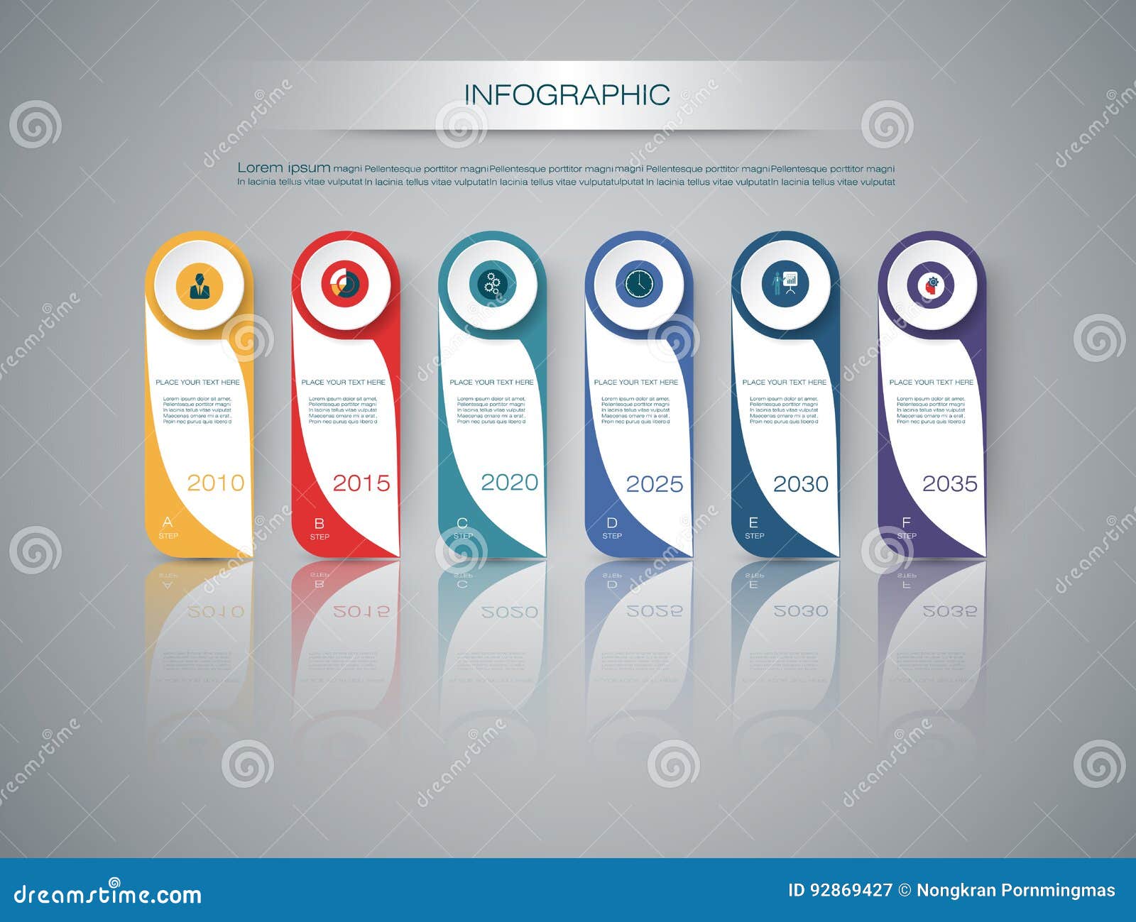 Vector Infographics Timeline Design Template with 3D Paper Label and ...